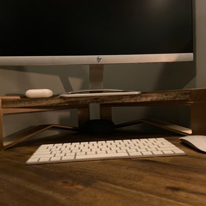 Handmade Corner Monitor Riser, Space Saver, Home Office, Wooden Desk ...
