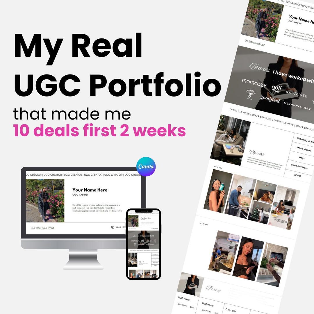 My Real UGC Portfolio Template for Beginners | UGC Portfolio Editable ...