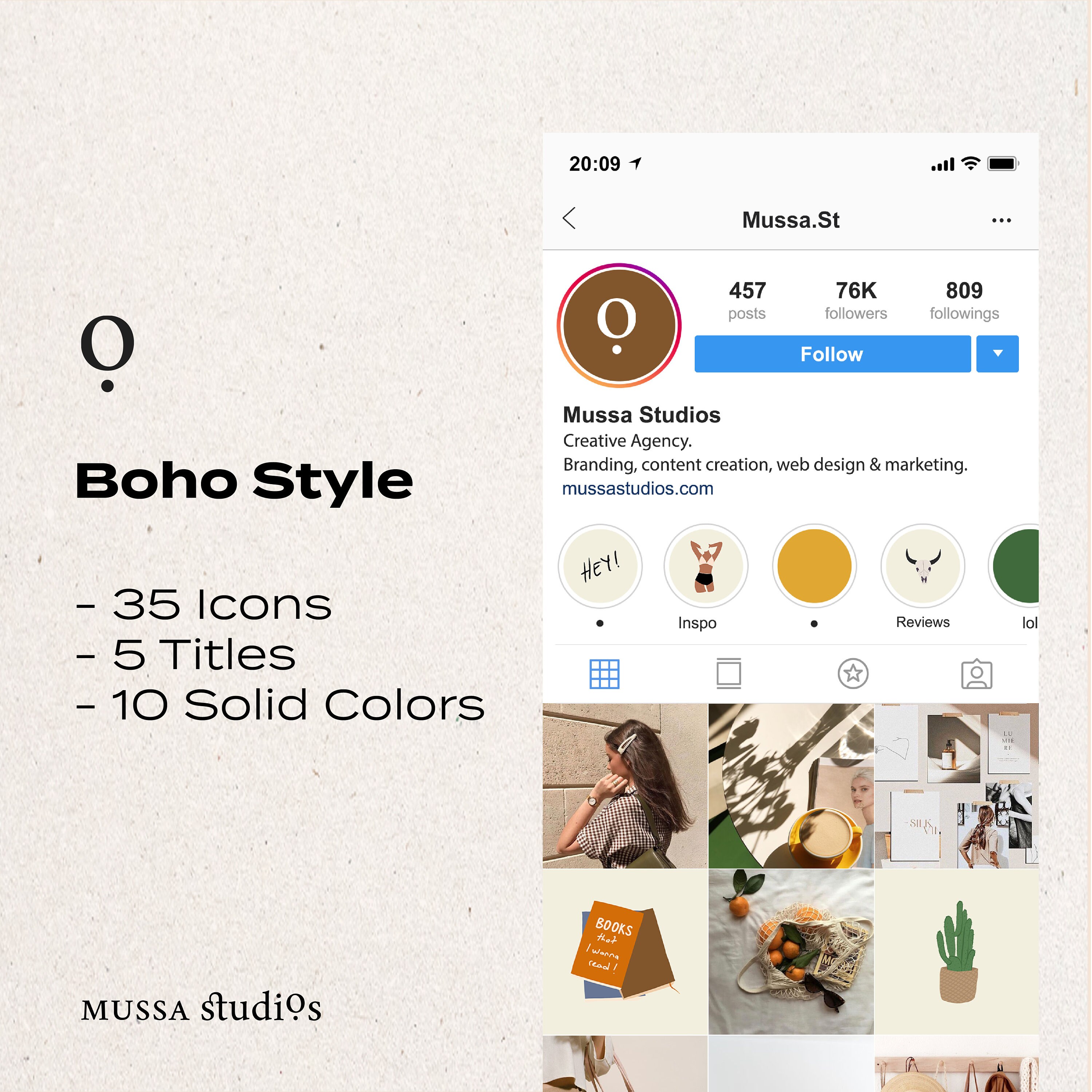 50 Boho Instagram Story Highlight Covers Social Media Icons - Etsy