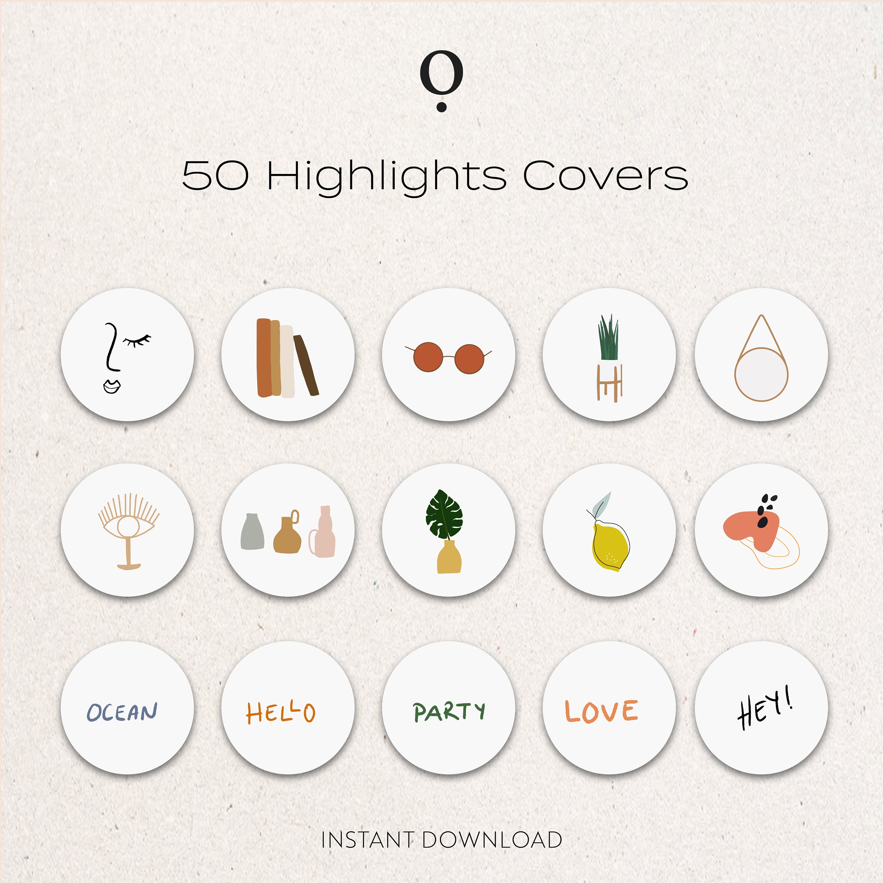 50 Boho Instagram Story Highlight Covers Social Media Icons - Etsy