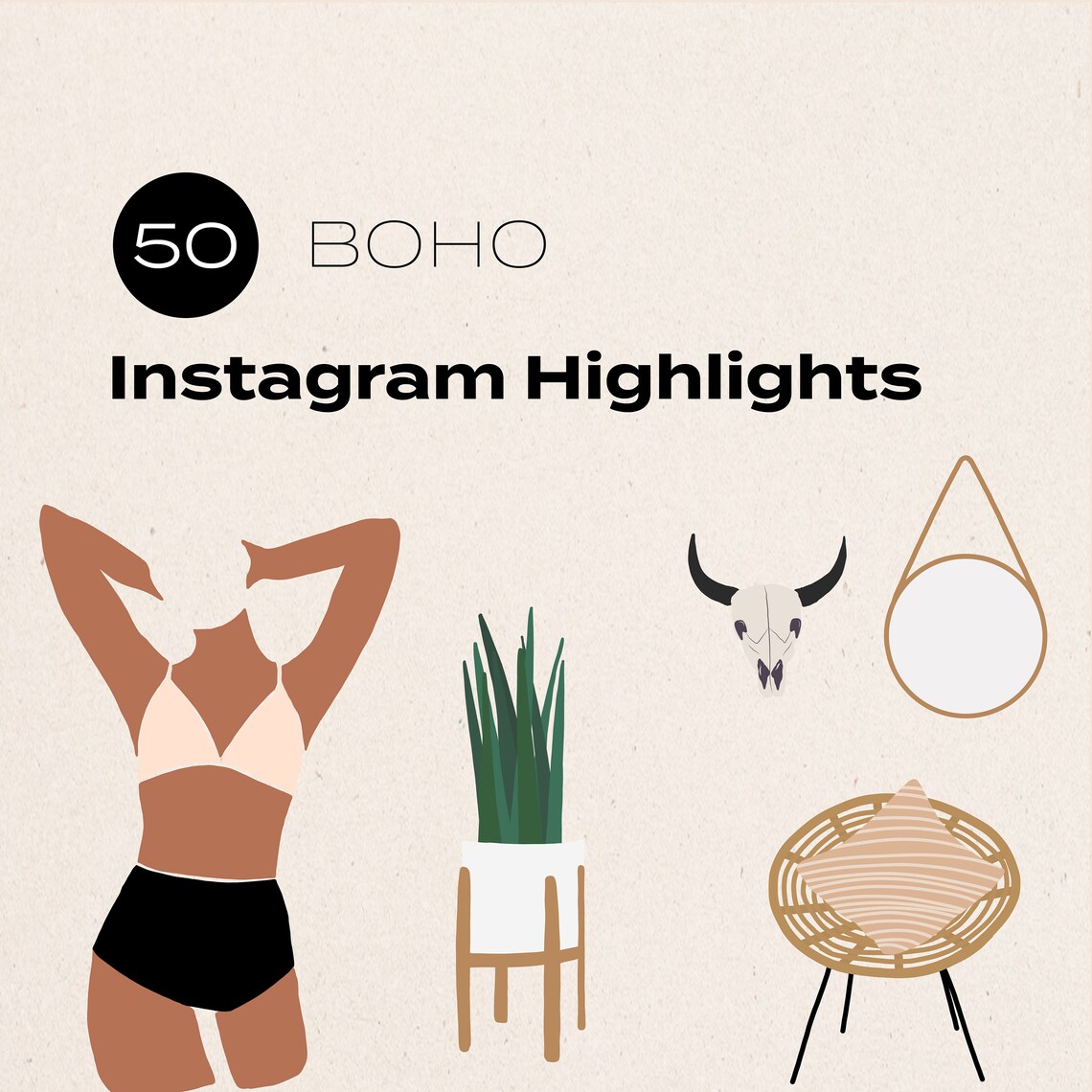 50 Boho Instagram Story Highlight Covers Social Media Icons - Etsy Canada