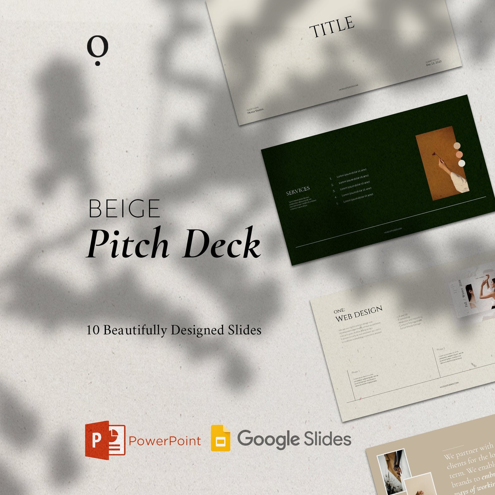 Beige Pitch Deck Google Slides Presentation | Portfolio Template ...
