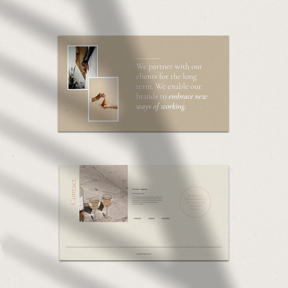 Beige Pitch Deck Google Slides Presentation | Portfolio Template ...