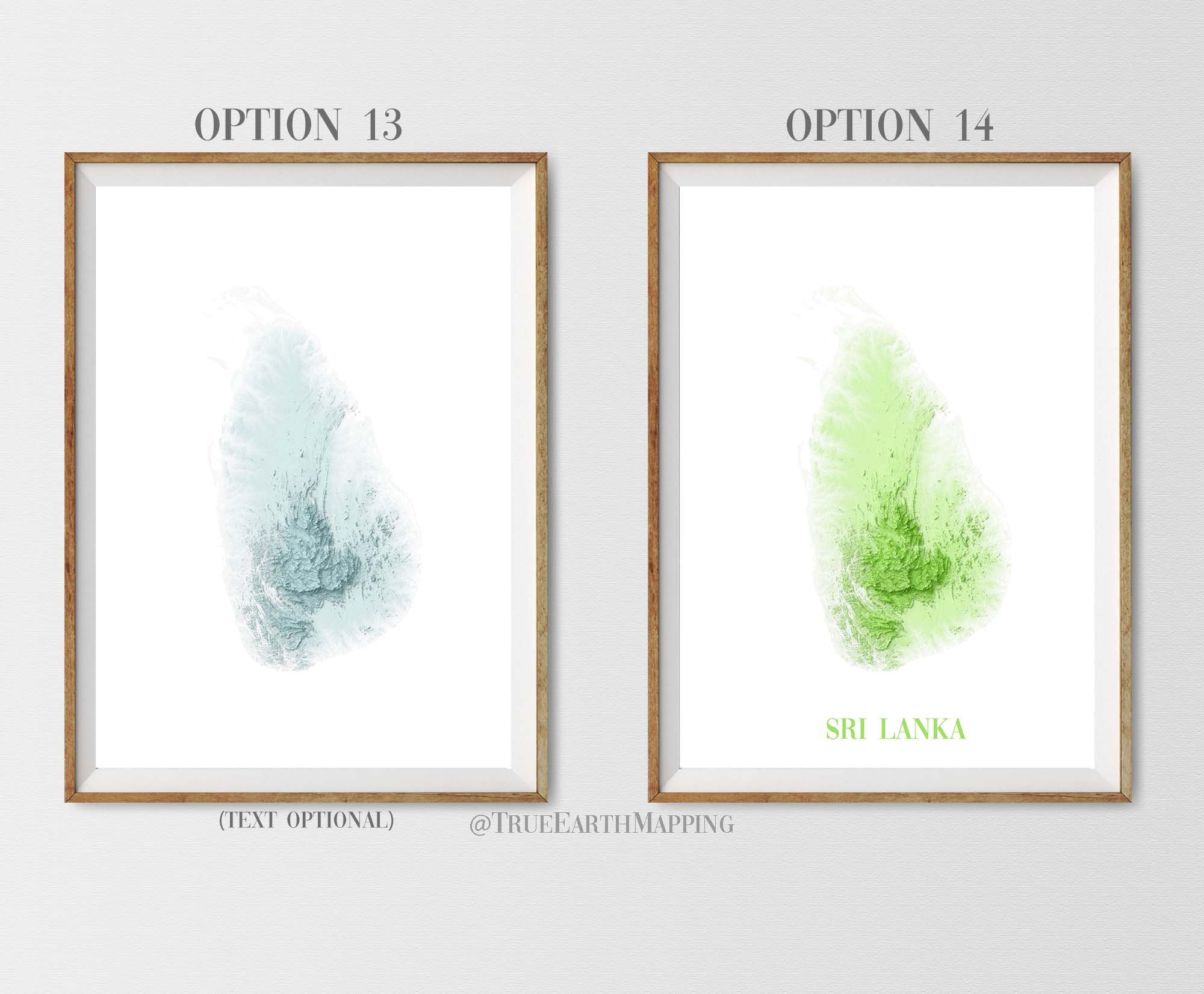 Sri Lanka Relief Map Print / Poster 3D Effect Topography - Etsy UK