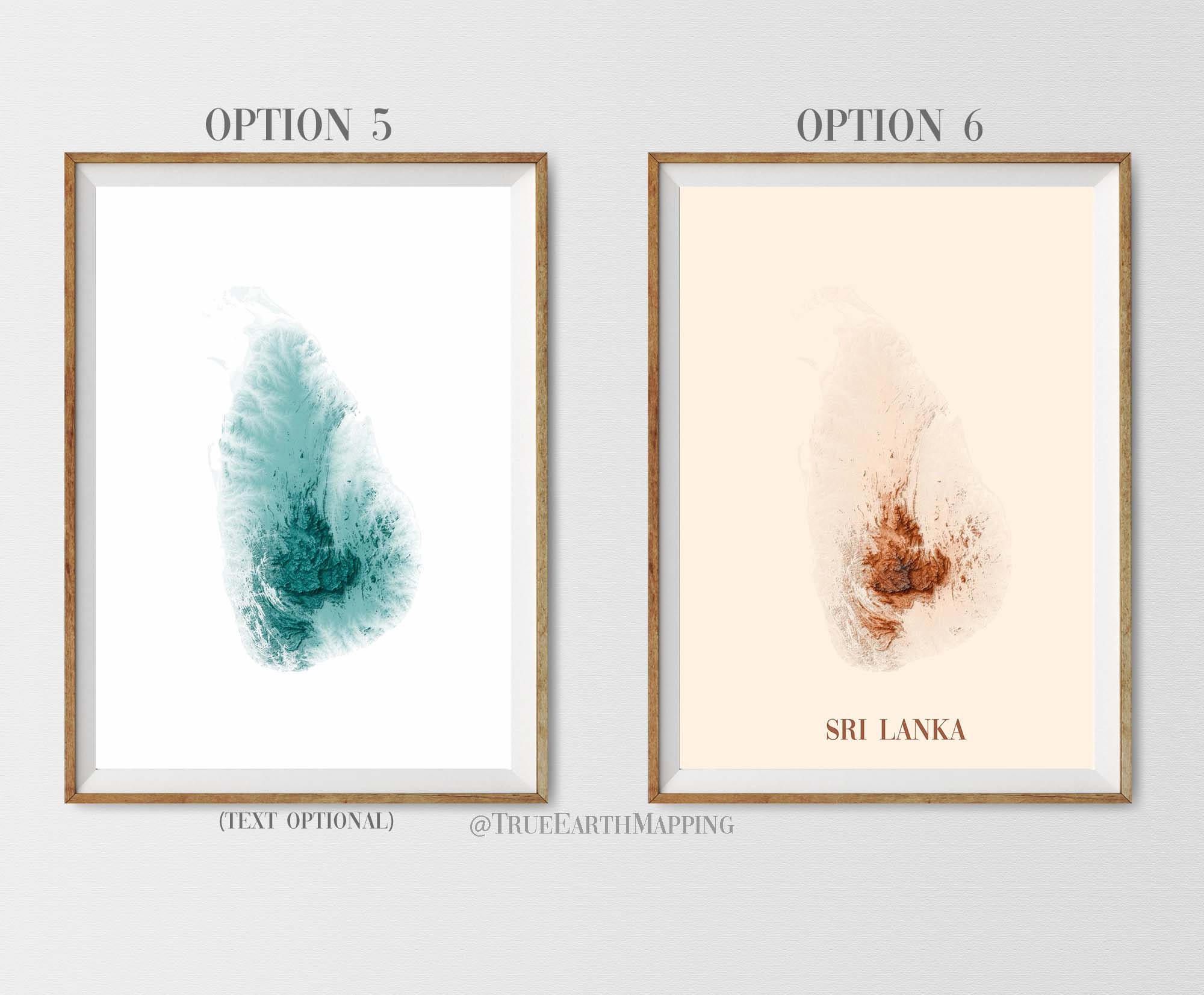 Sri Lanka Relief Map Print / Poster 3D Effect Topography - Etsy UK