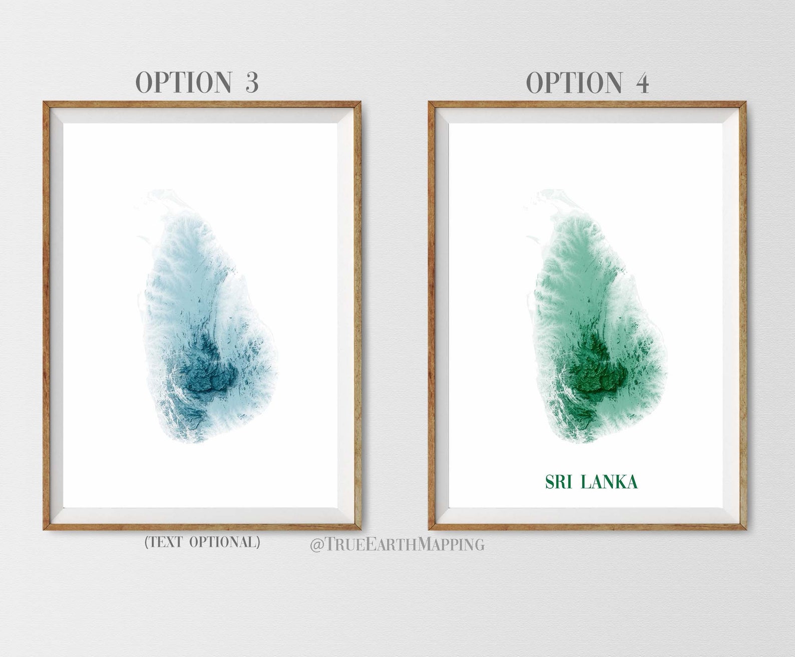 Sri Lanka Relief Map Print / Poster 3D Effect Topography - Etsy UK