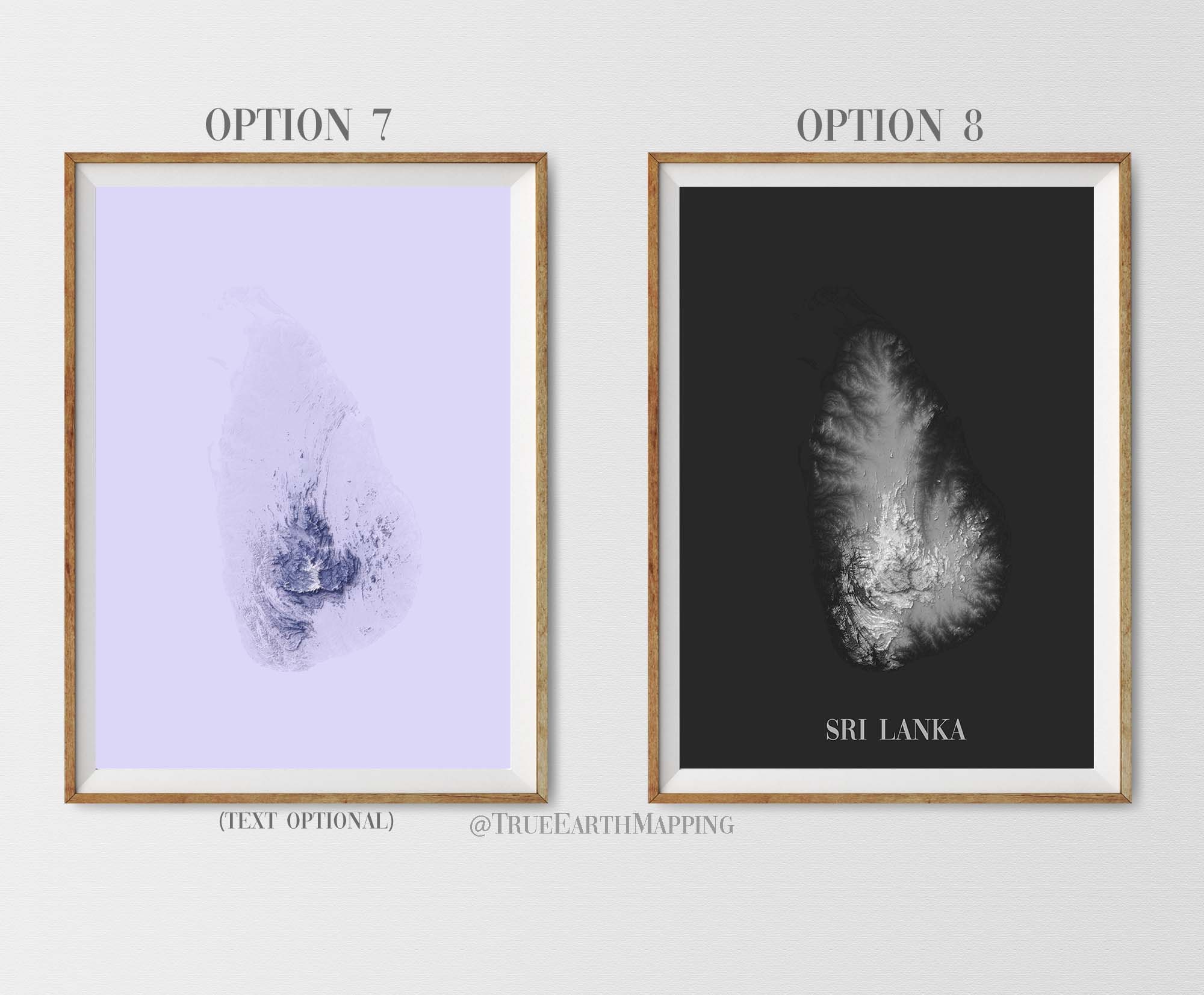 Sri Lanka Relief Map Print / Poster 3D Effect Topography - Etsy UK