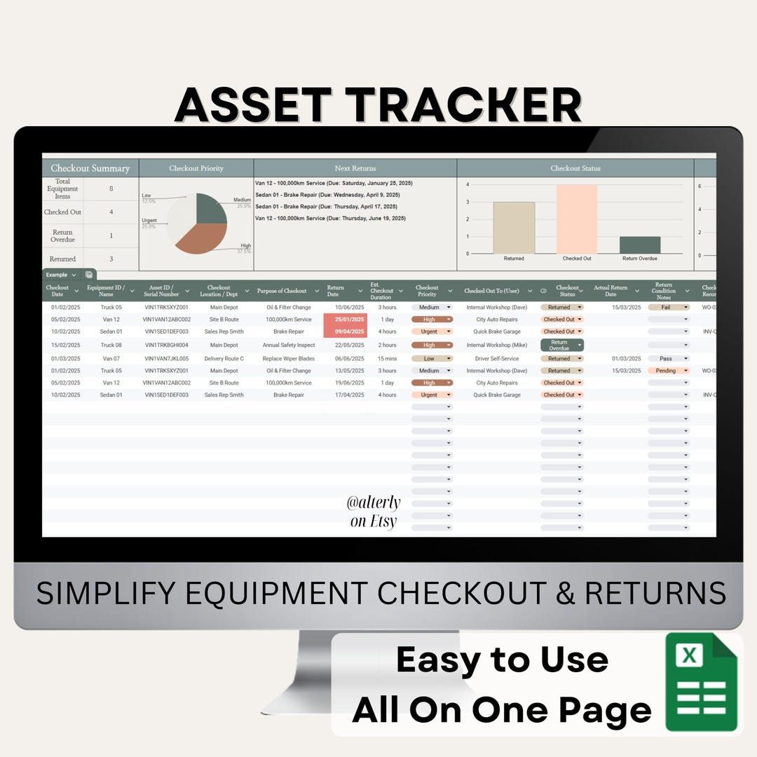 Equipment Checkout Return Log Google Sheet Template | Visual Asset ...