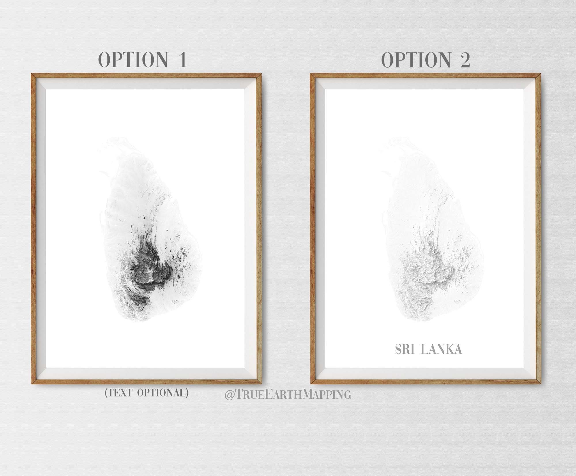 Sri Lanka Relief Map Print / Poster 3D Effect Topography - Etsy UK