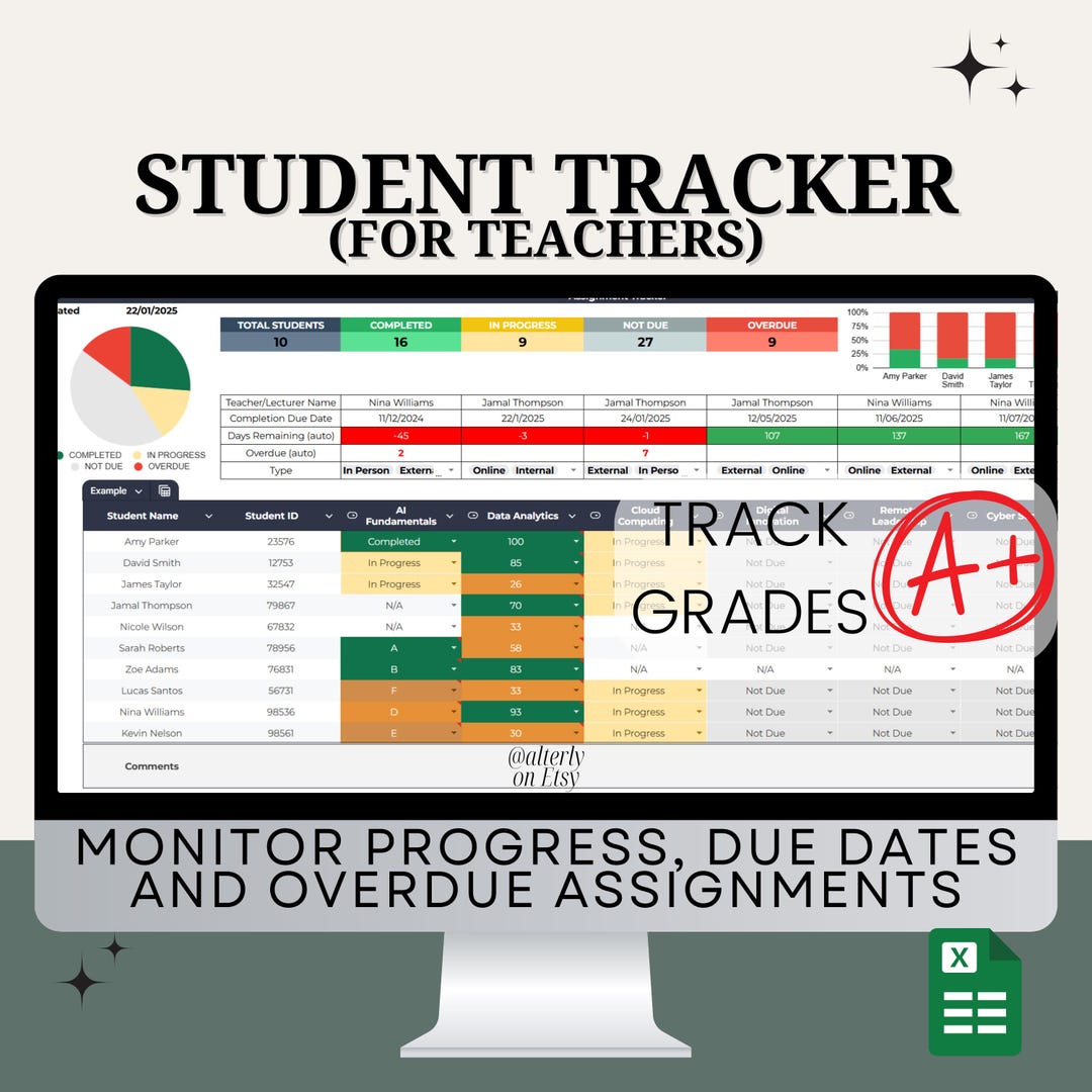 Assignment Tracking Tool for Teachers | Student Progress Monitor | University Grading ...