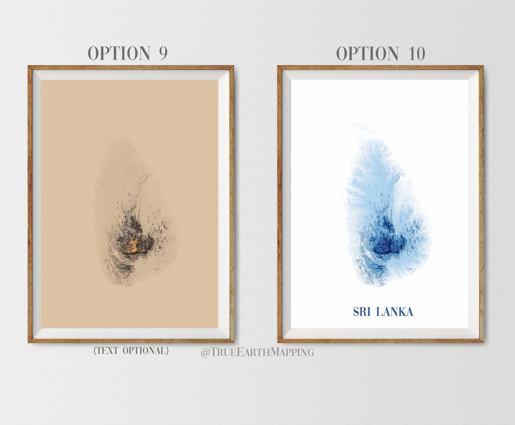 Sri Lanka Relief Map Print / Poster 3D Effect Topography - Etsy UK