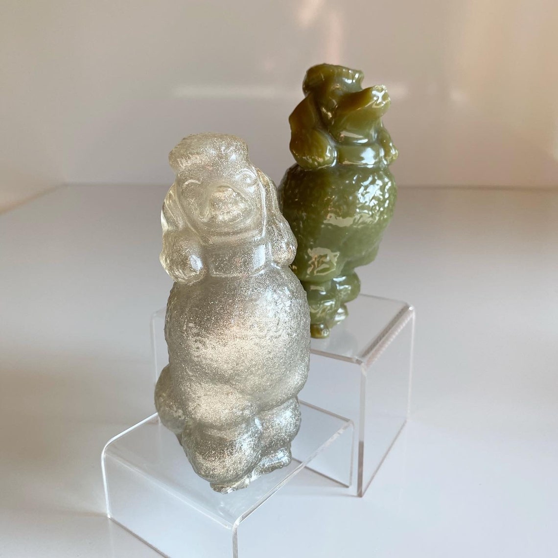 Mid century dog collie poodle lucite shell sculptures mutt | Etsy