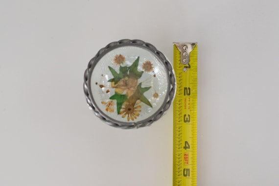 Vintage, Leaded Glass, Pressed Flowers, Embossed Glas… - Gem