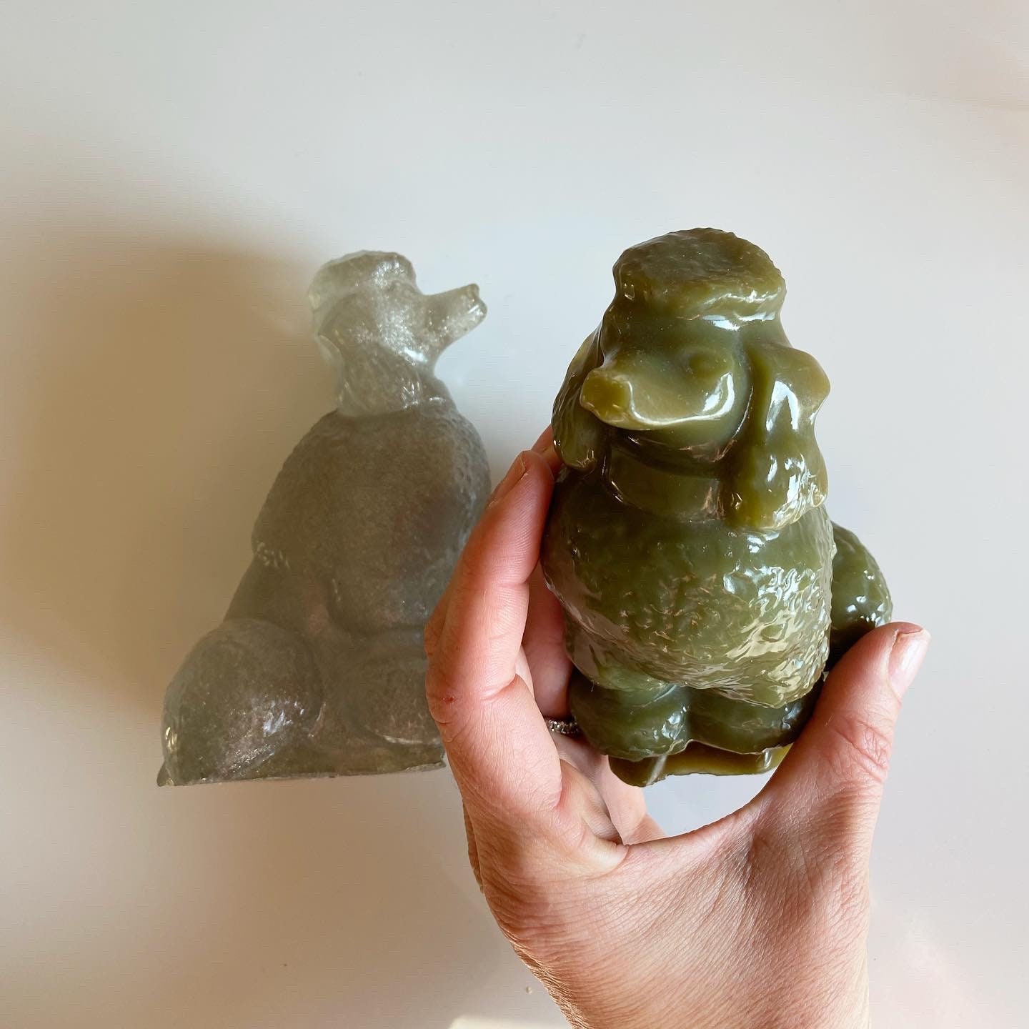 Mid century dog collie poodle lucite shell sculptures mutt | Etsy