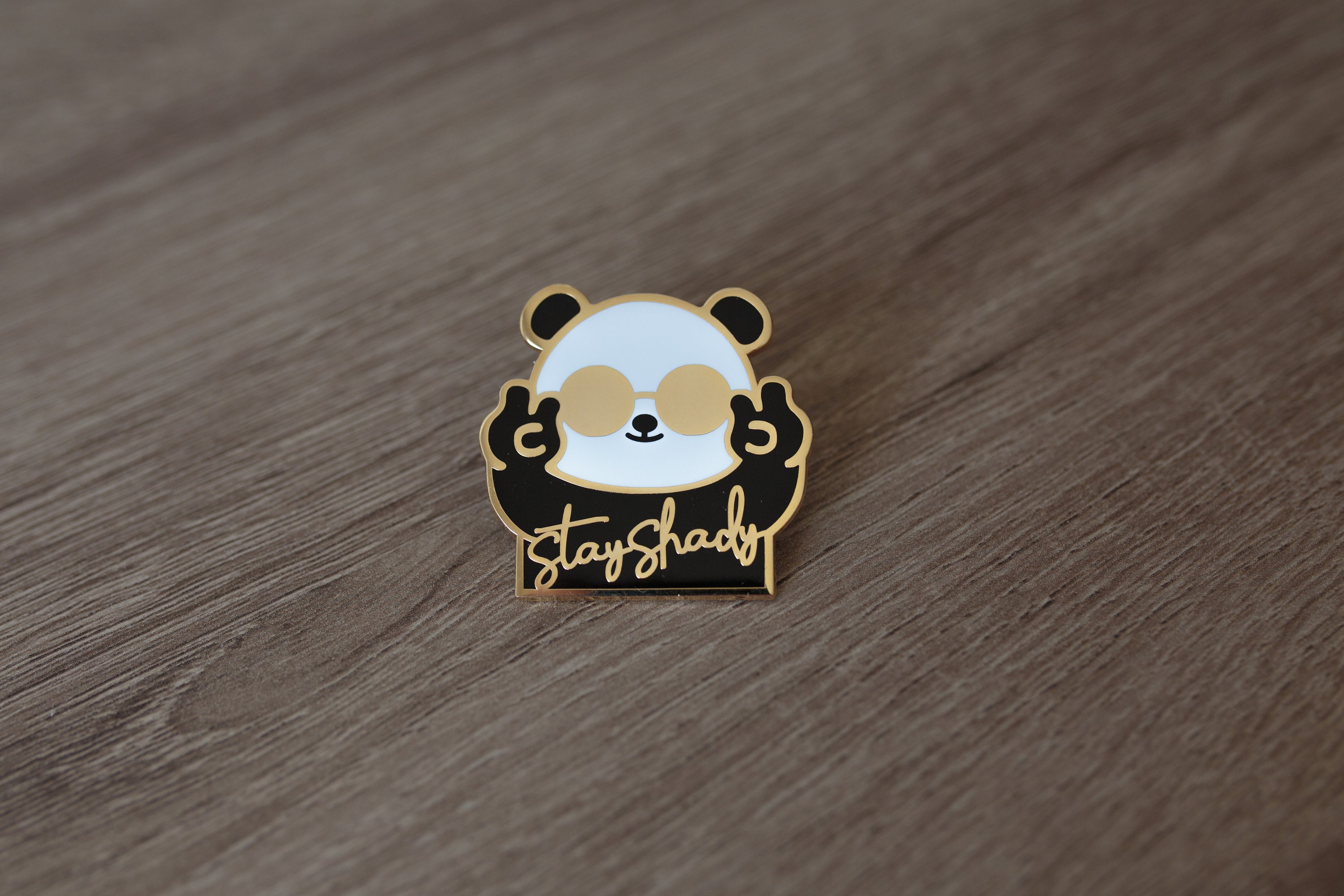 Cute Stay Shady Panda Wearing Sunglasses Gold Enamel Pin | Etsy