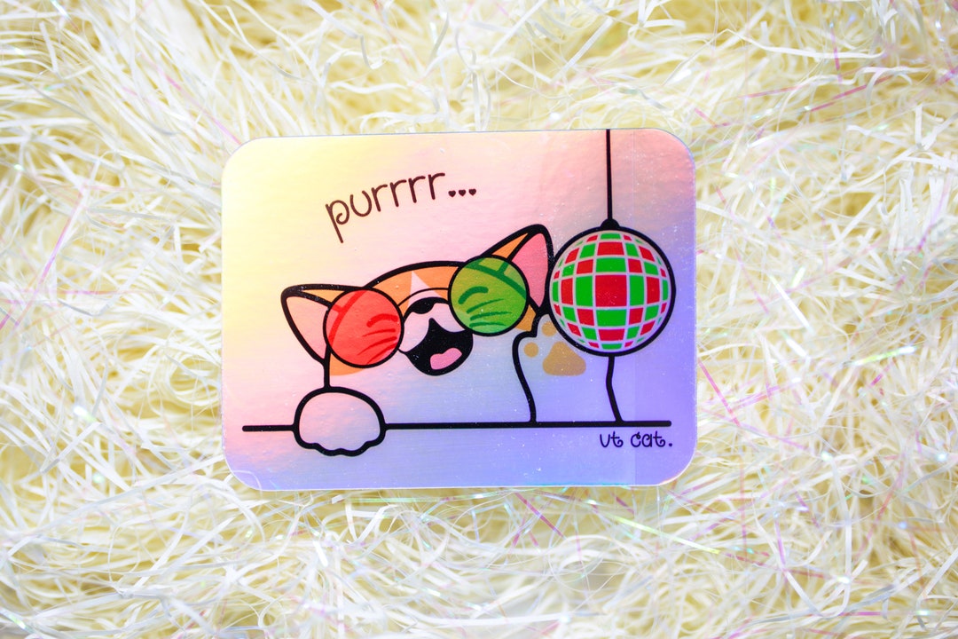 Vision Therapy Cat With Marsden Ball Holographic Sticker || Optometry ...