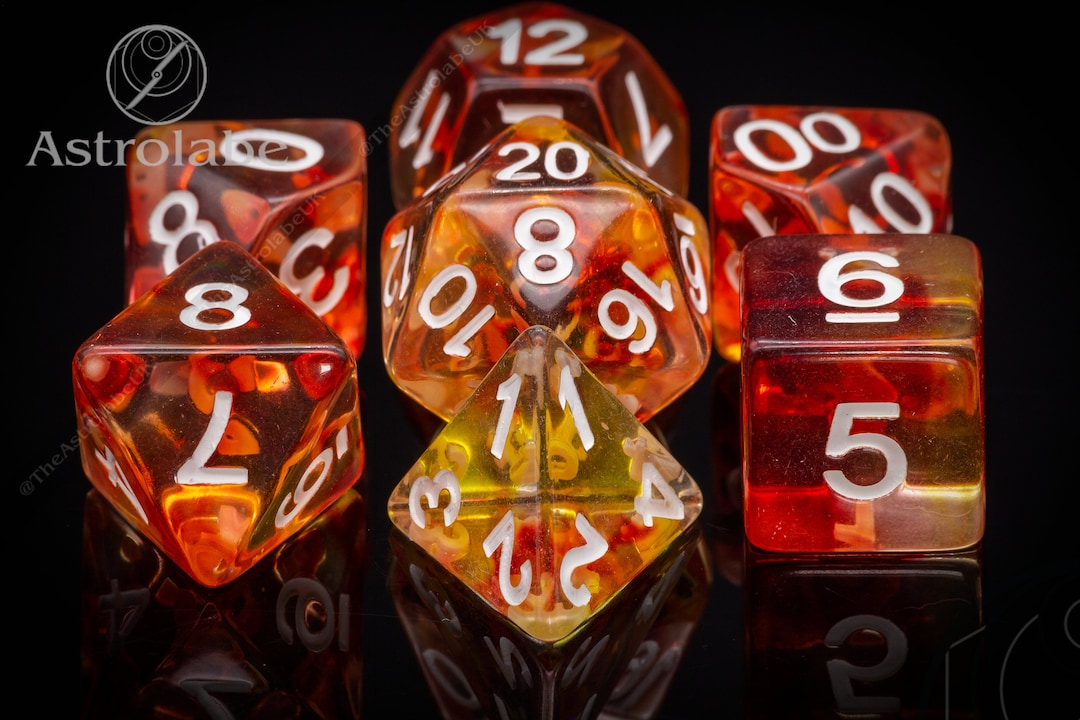 Fireball Dnd Dice Set Perfect Christmas Gift for Fans of Dungeons and ...