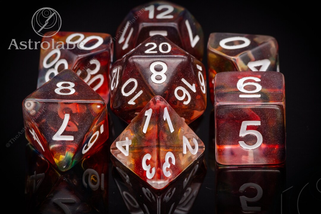 Magma Burst Dnd Dice Set Perfect Gift for Fans of Dungeons and Dragons ...