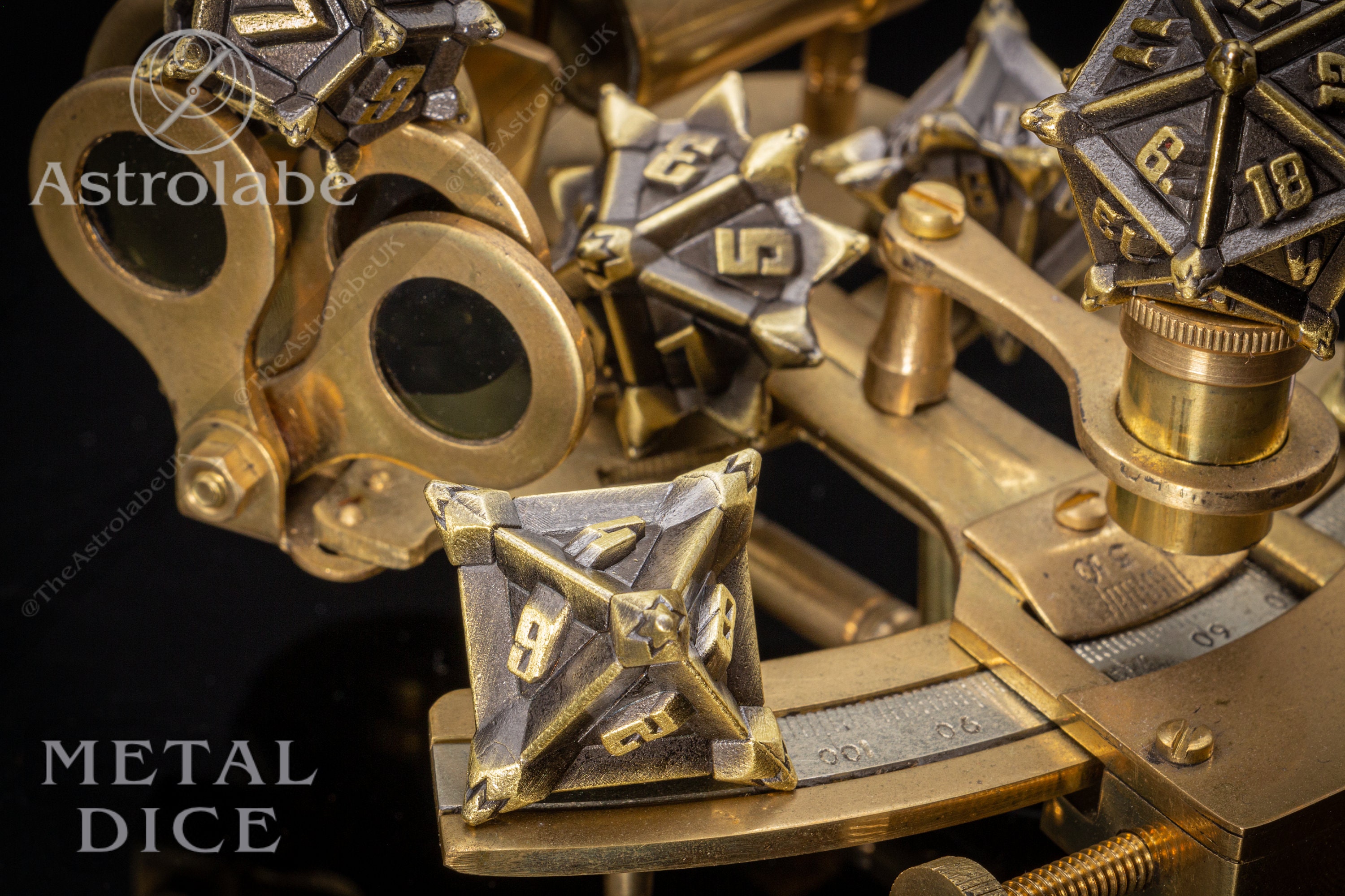 Battlerager Royal Mithril metal Dnd Dice Set Caltrop Themed | Etsy