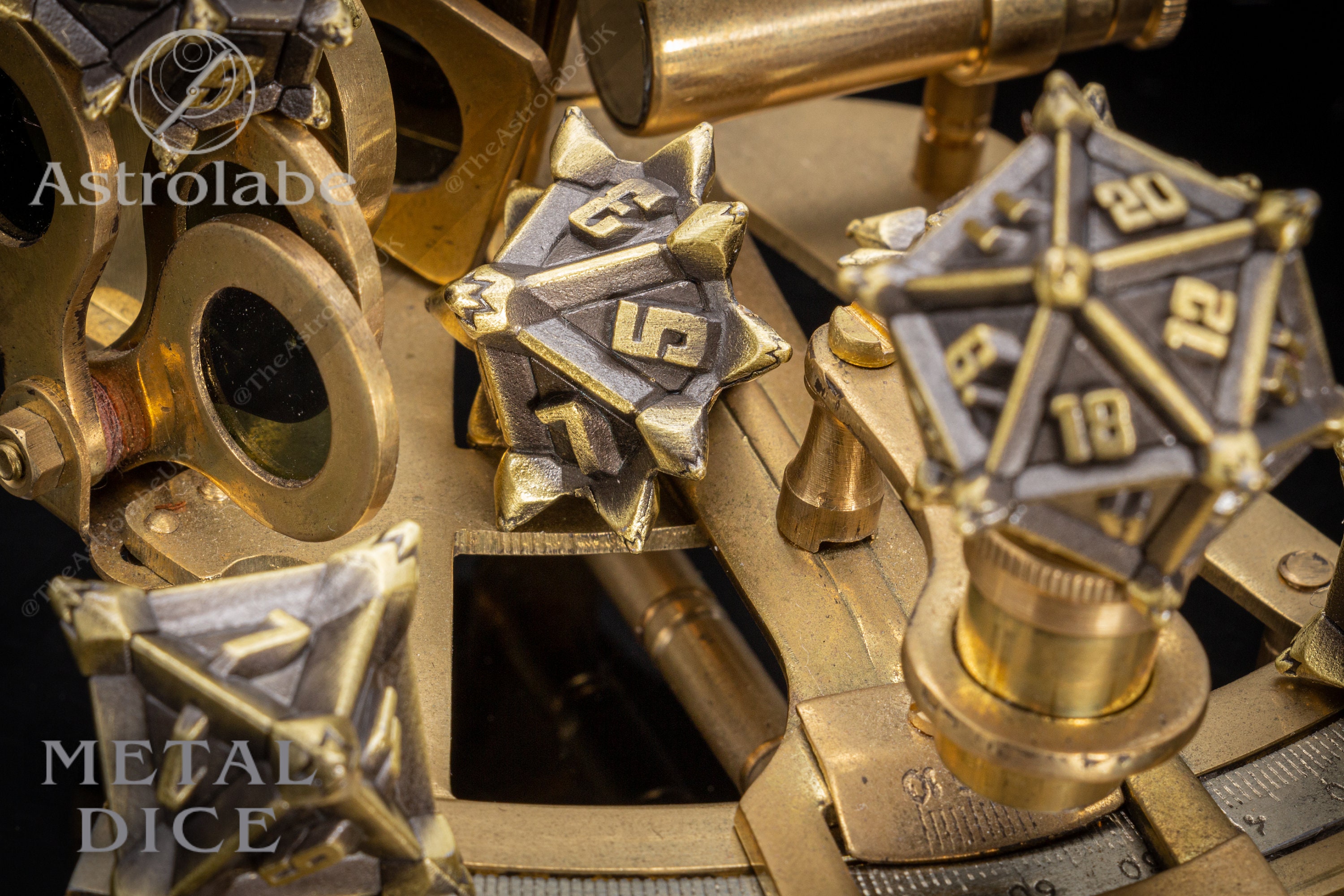 Battlerager Royal Mithril metal Dnd Dice Set Caltrop Themed | Etsy