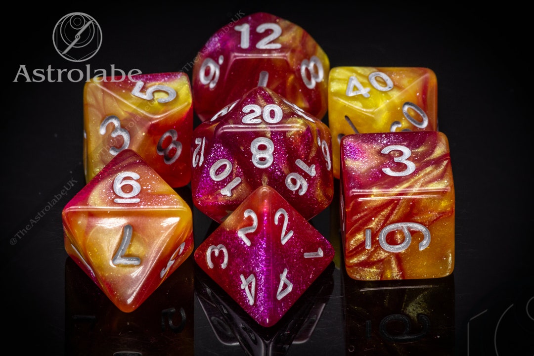 Sunfire Dnd Glitter Dice Set Perfect Gift for Fans of Dungeons and ...