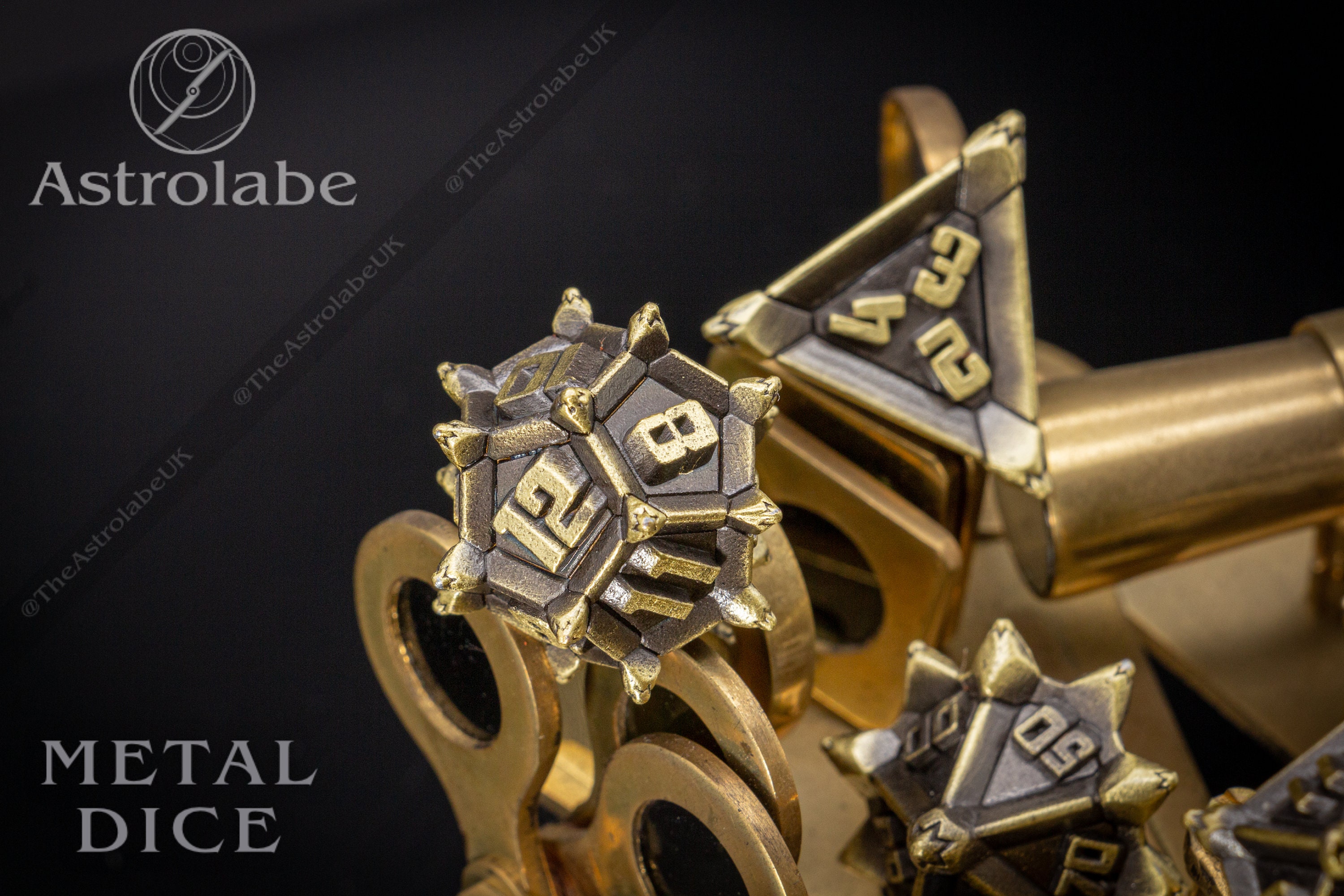Battlerager Royal Mithril metal Dnd Dice Set Caltrop Themed | Etsy