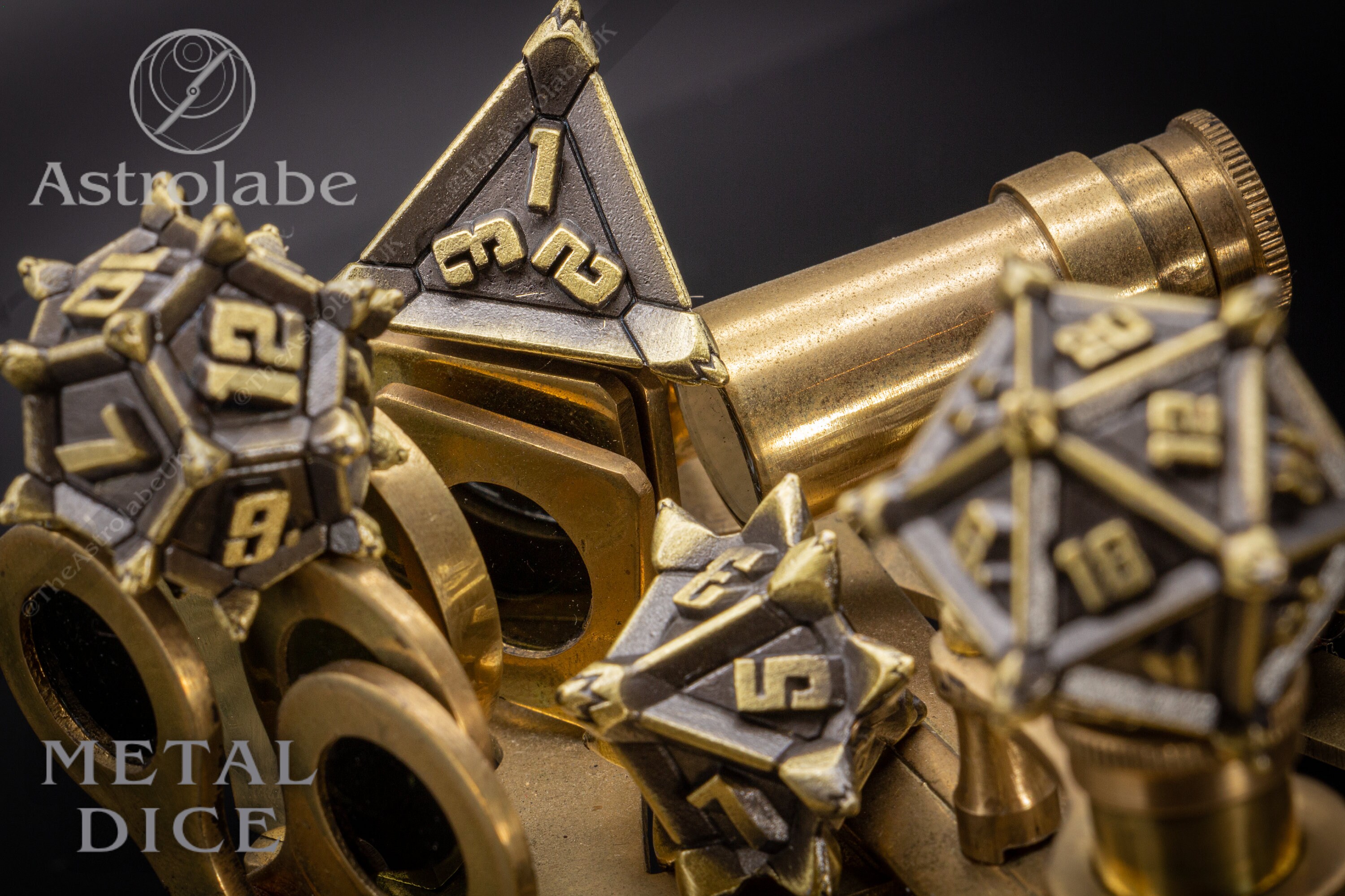 Battlerager Royal Mithril metal Dnd Dice Set Caltrop Themed | Etsy