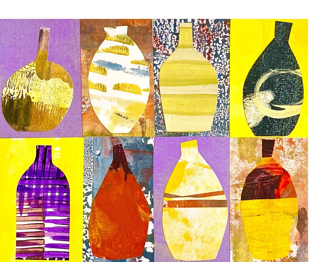 Pottery Art Card: Funky Ceramic Bottles Greeting - Etsy