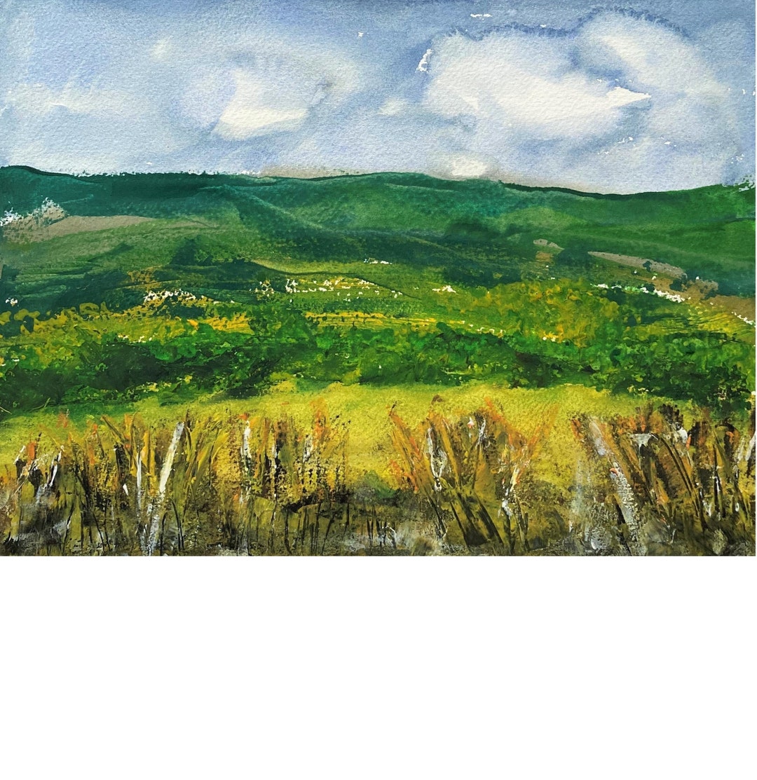 English Countryside Art Card From Original, Contemporary Rural ...