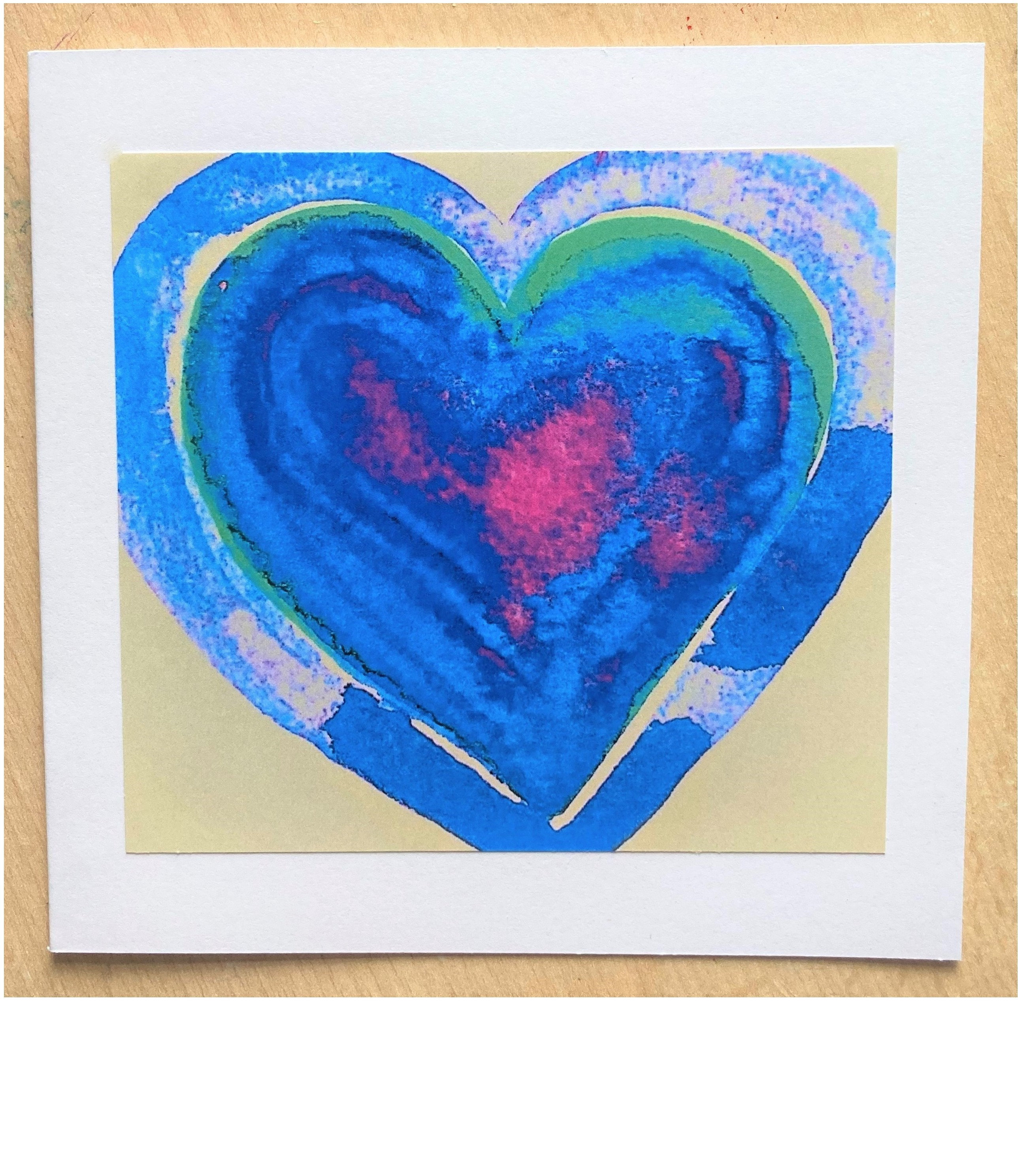 Funky Heart Art Card, Contemporary Valentine or Anniversary Blank ...