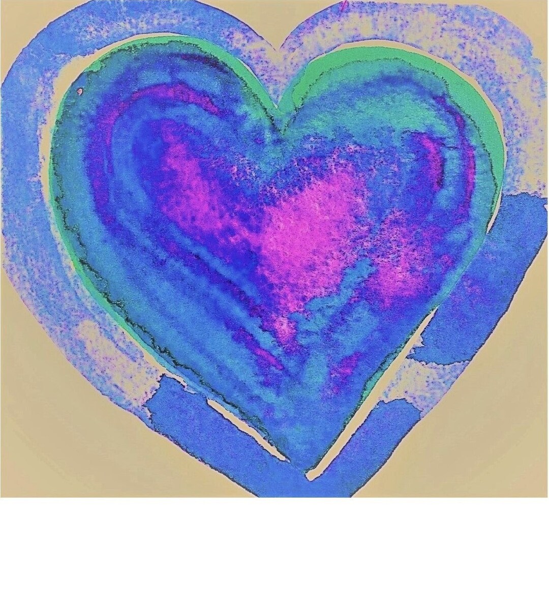 Funky Heart Art Card, Contemporary Valentine or Anniversary Blank ...