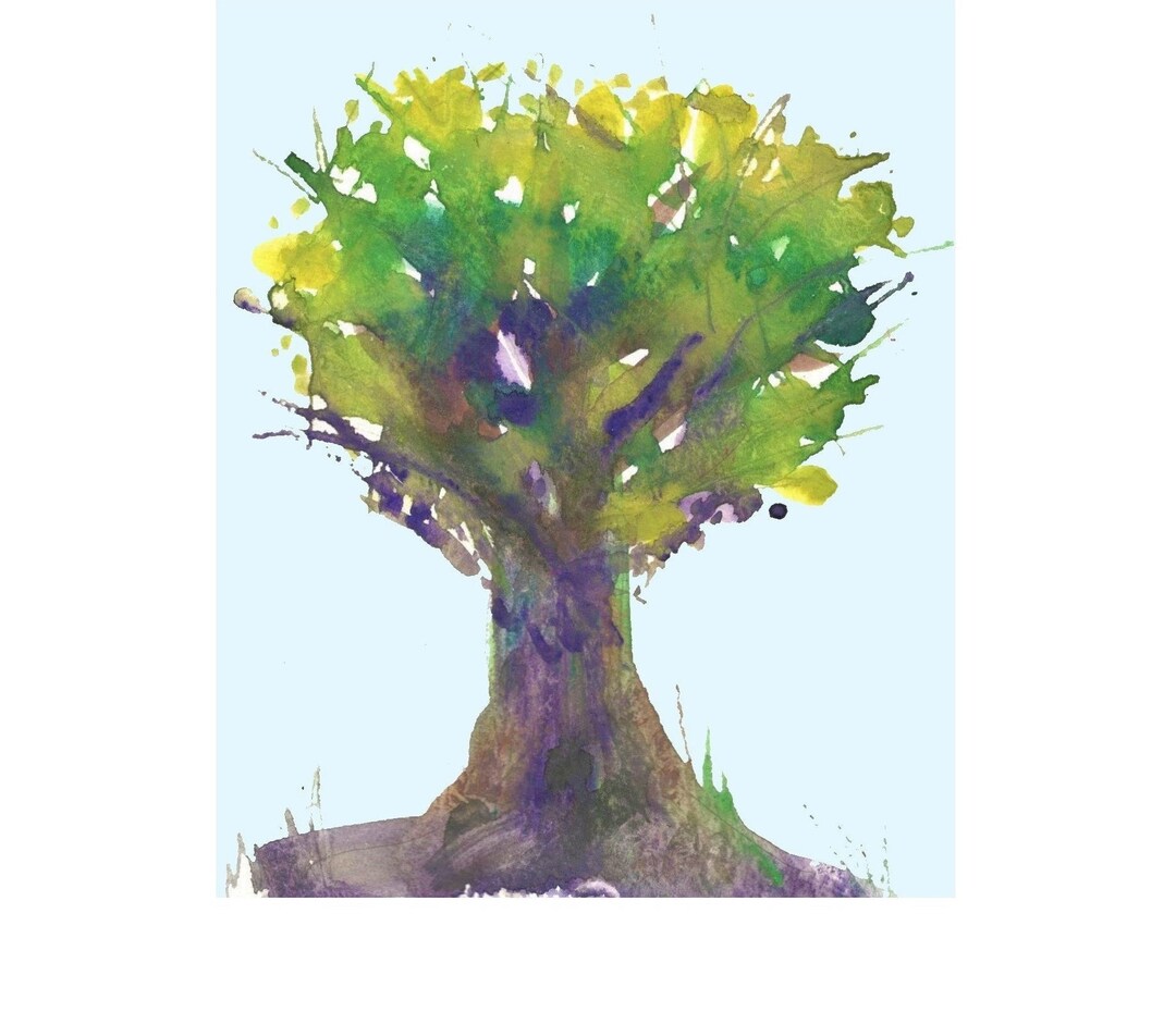 Tree Art Card From Original Painting, Summer Sunlight Through Tree ...