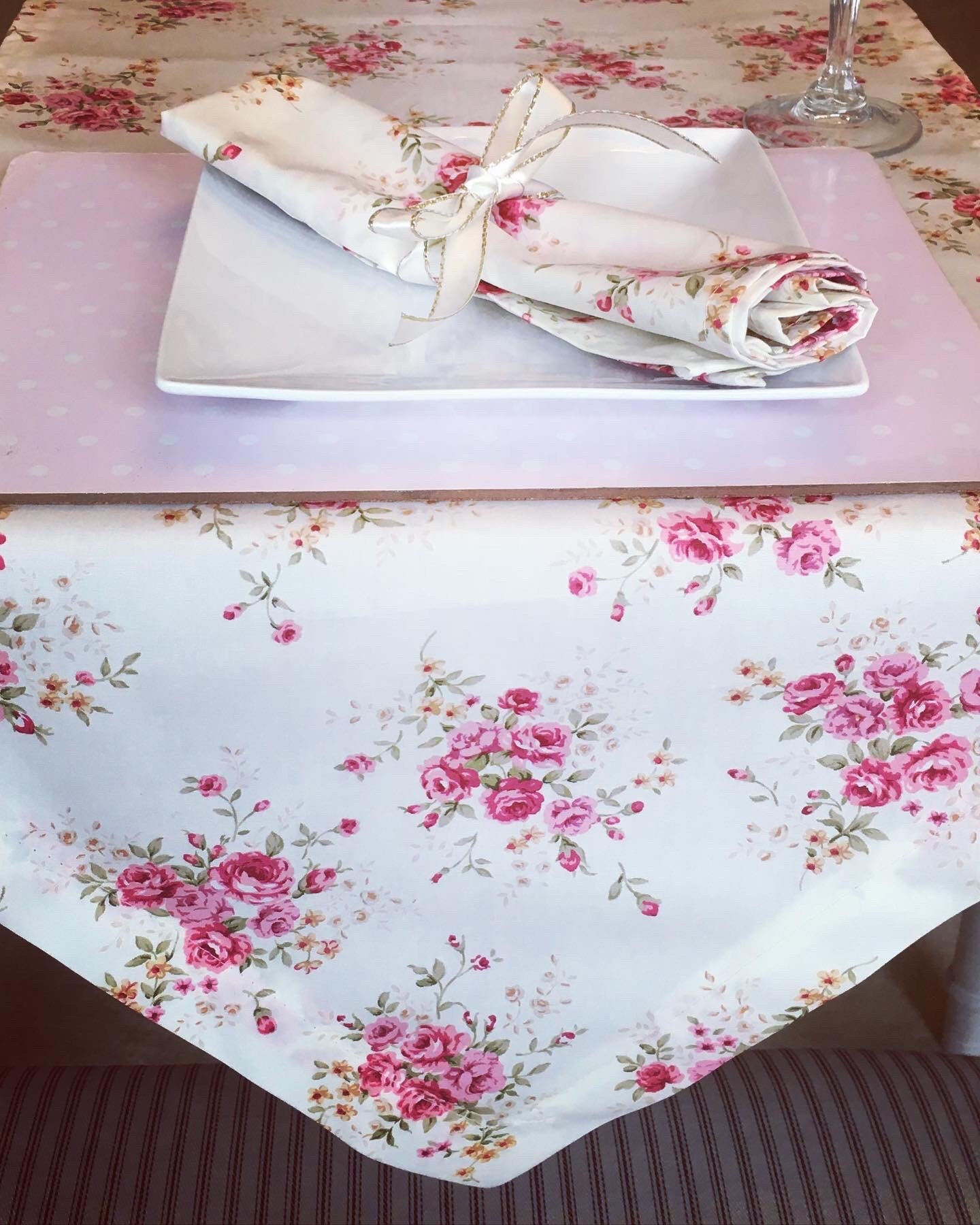 Handmade Ivory Marithe Rose Table Runner, Shabby Chic. - Etsy