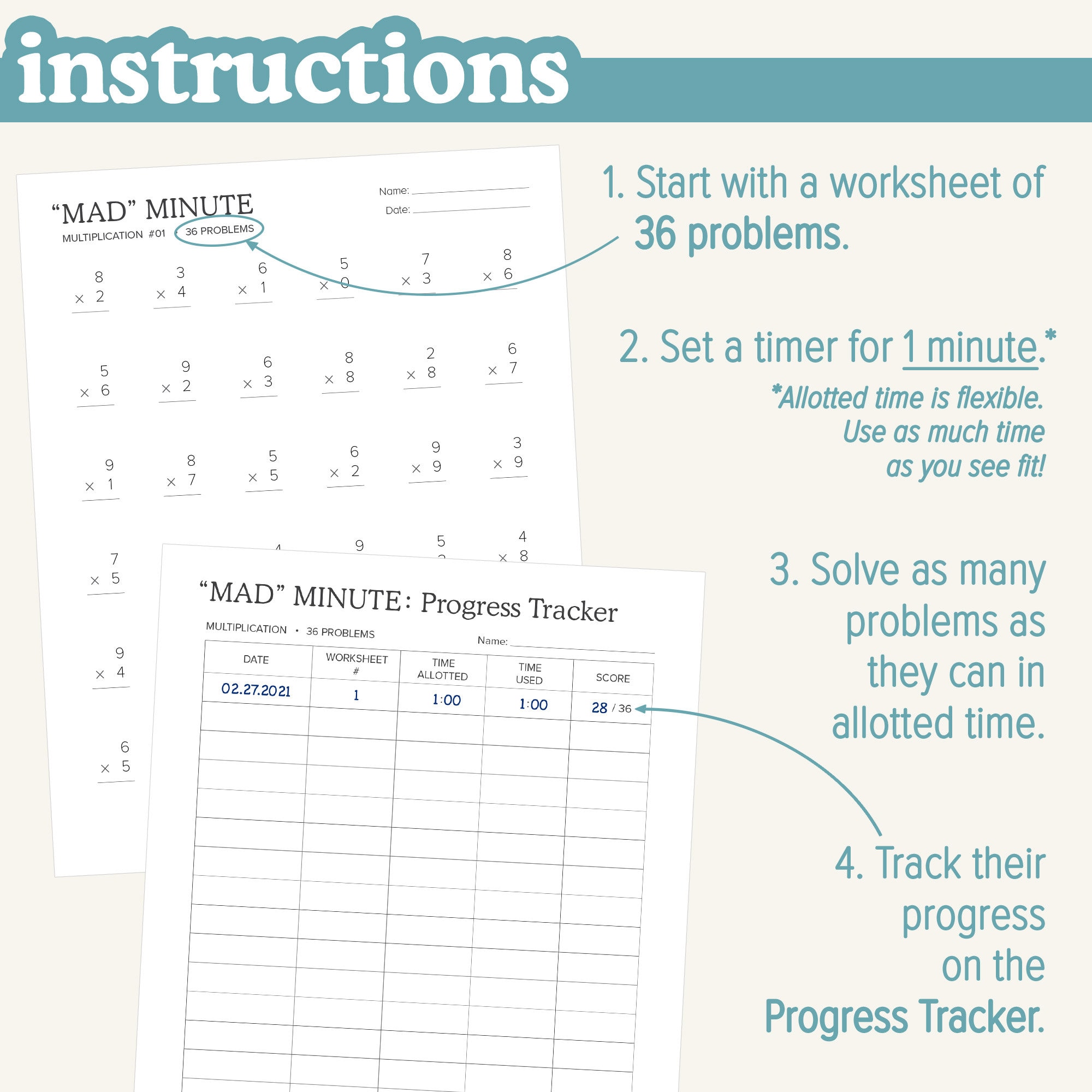Multiplication and Division Timed Math Drills Worksheets - Etsy