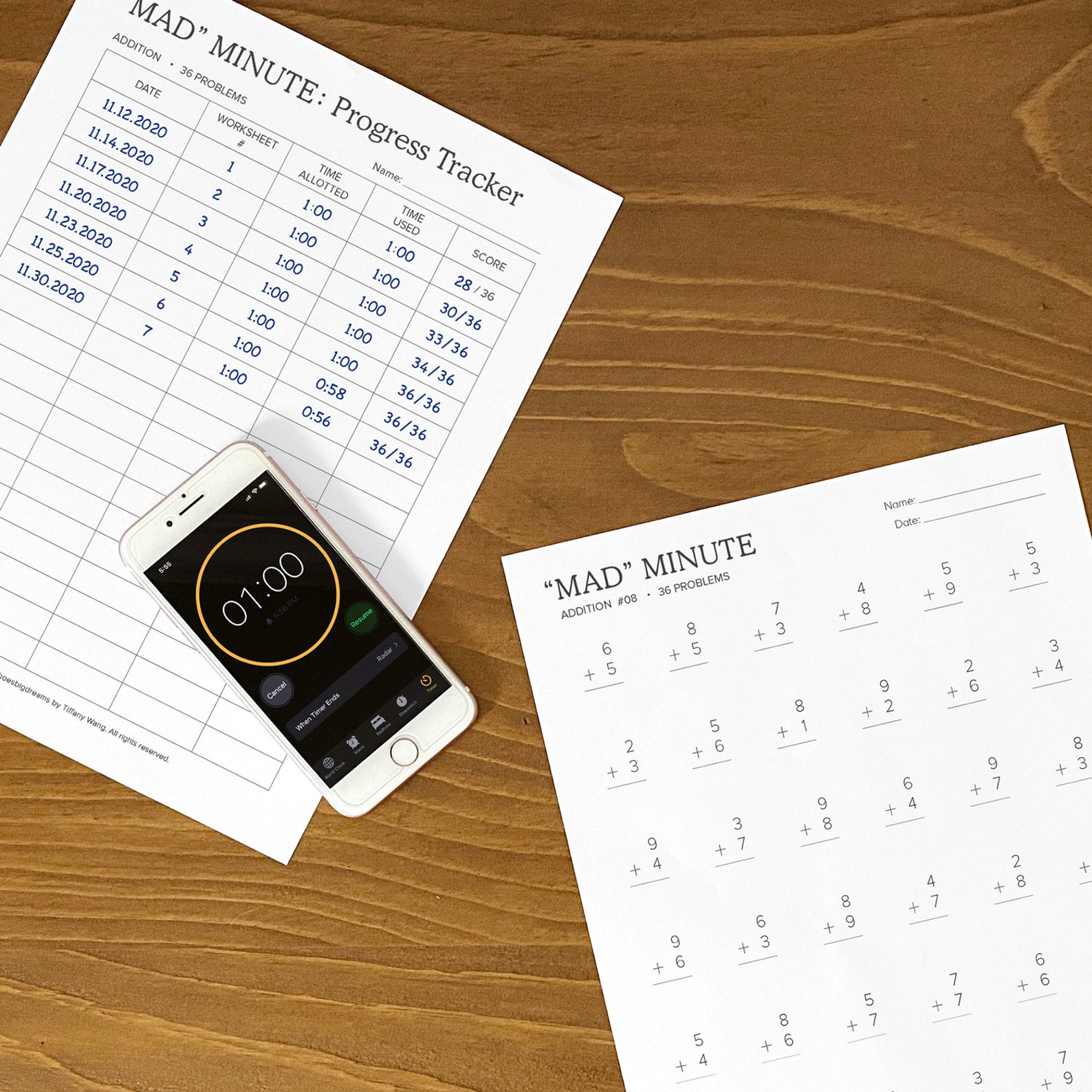 Addition and Subtraction Math Worksheets, 1 Minute Math Drills, 1st ...