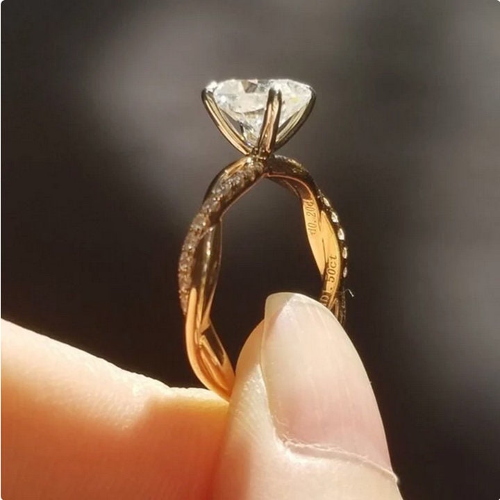 Twisted Wedding Band, Oval Cut Engagement Ring, Petite Twist Eternity ...