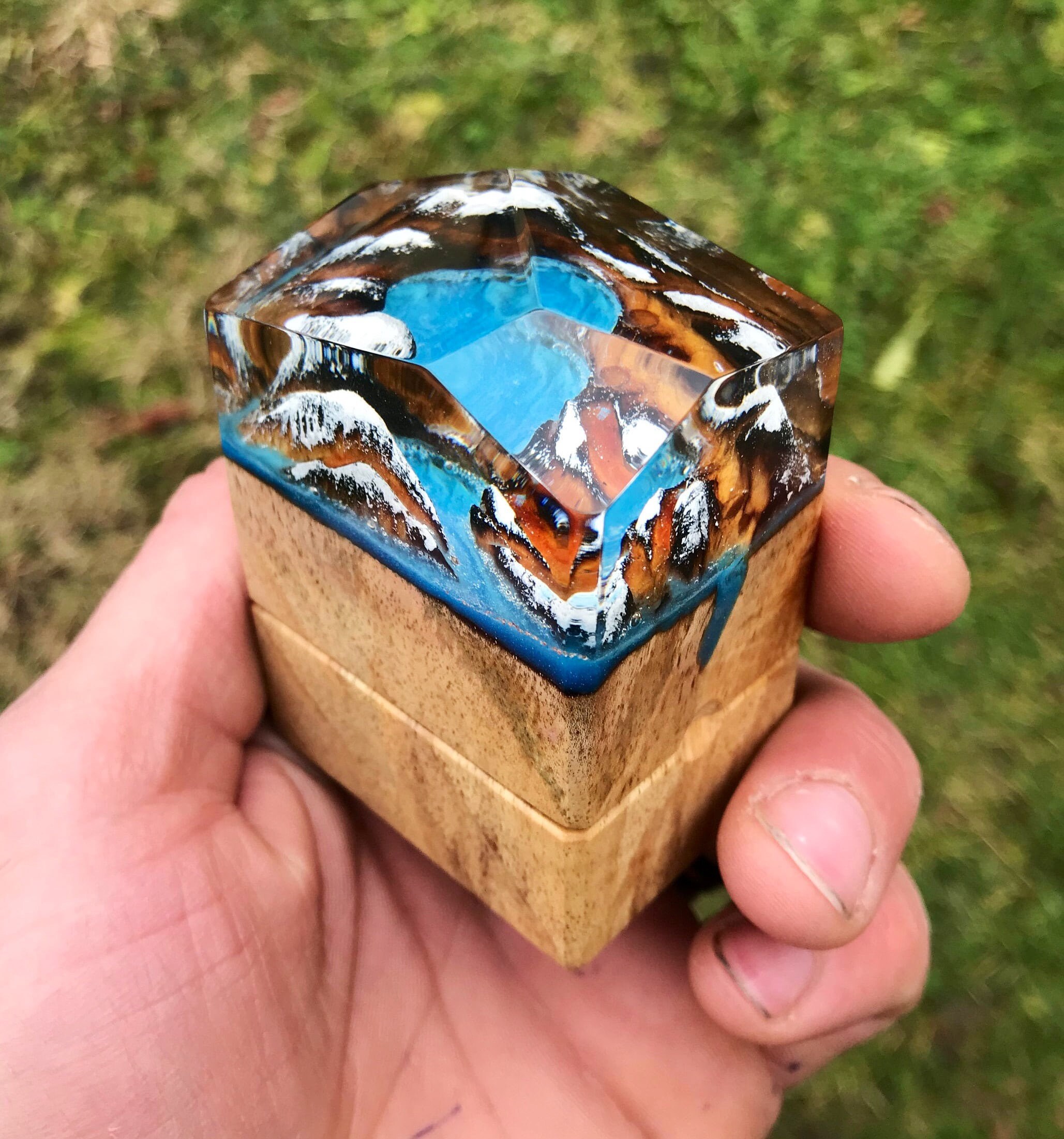 Resin and Wood Engagement Ring Box.ring Box Wedding Engagement - Etsy