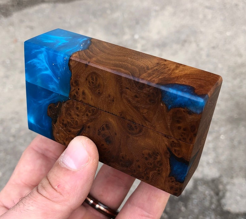 Engraved Wood Resin Ring Box: Personalized Wedding Ring Holder - Etsy