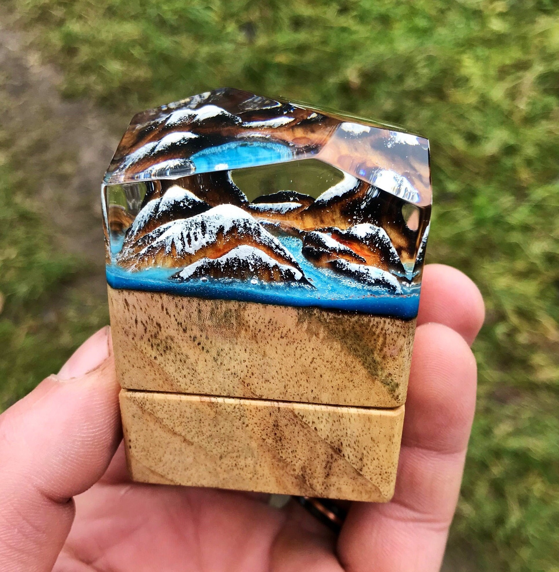 Resin and Wood Engagement Ring Box.ring Box Wedding Engagement - Etsy