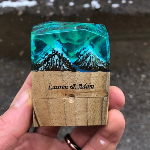 Resin and Wood Engagement Ring Box.ring Box Wedding Engagement - Etsy