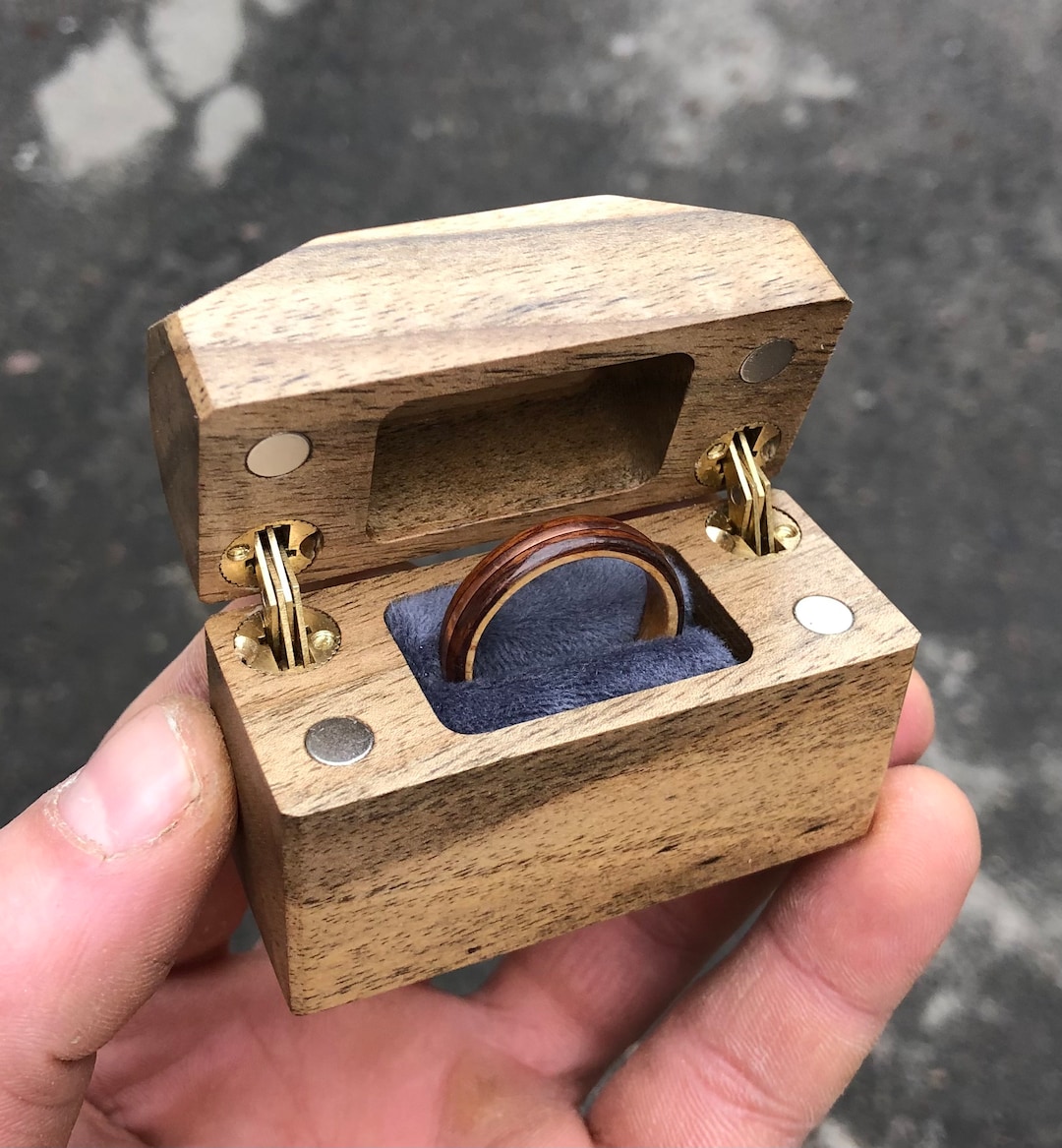 Wood Engagement Ring Box for Proposals. Wooden Proposal Ring Holder ...