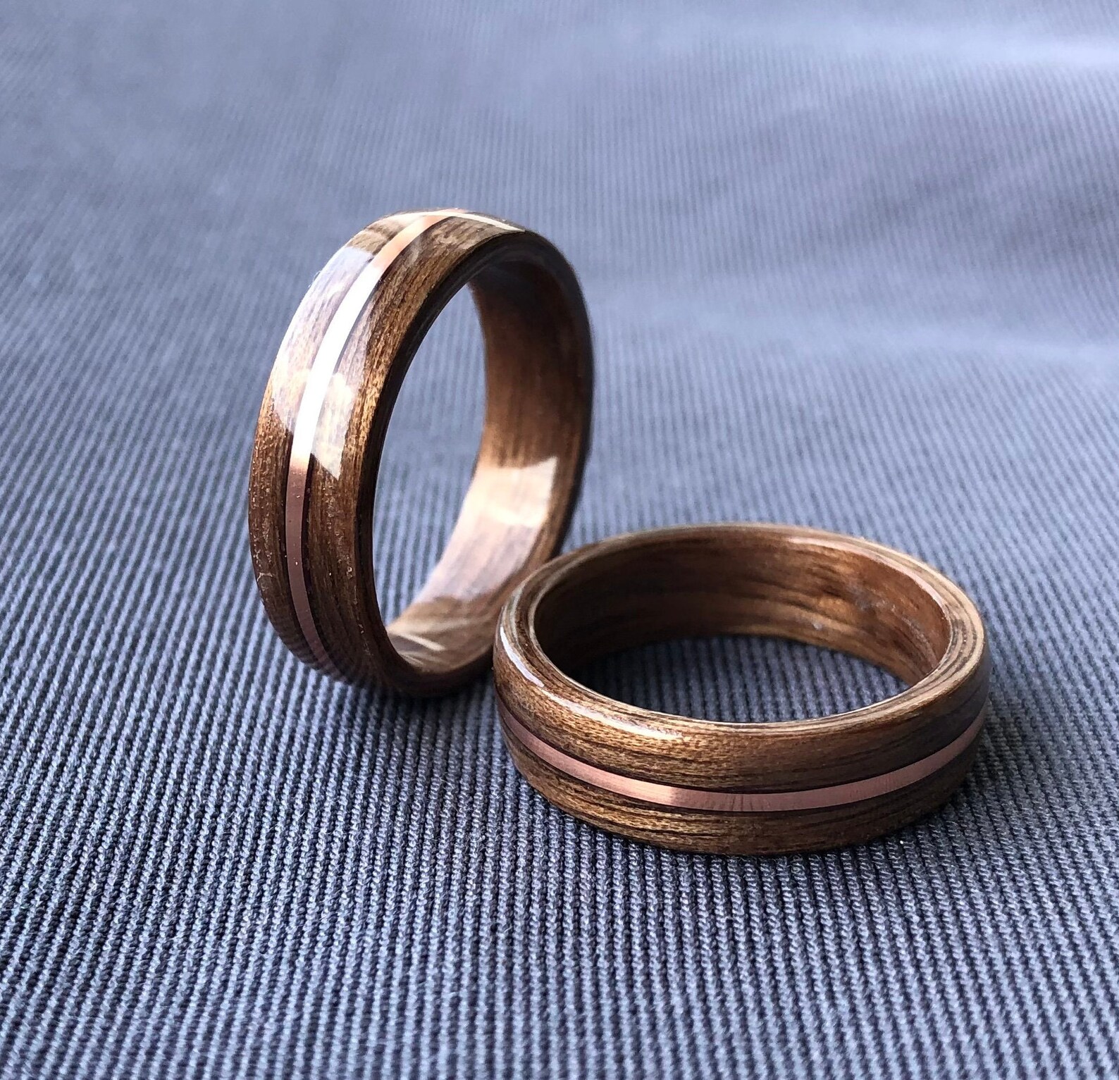 Set Walnut Bentwood Ring Walnut Wood Ring Wood Wedding - Etsy