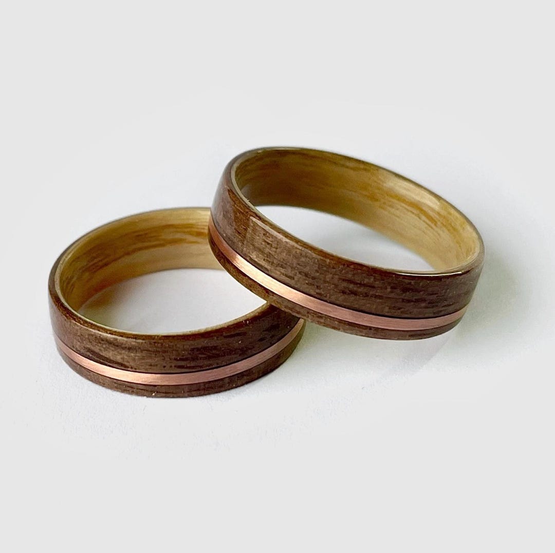 Handmade Walnut Wood Wedding Band – 5th Anniversary Gift - Etsy