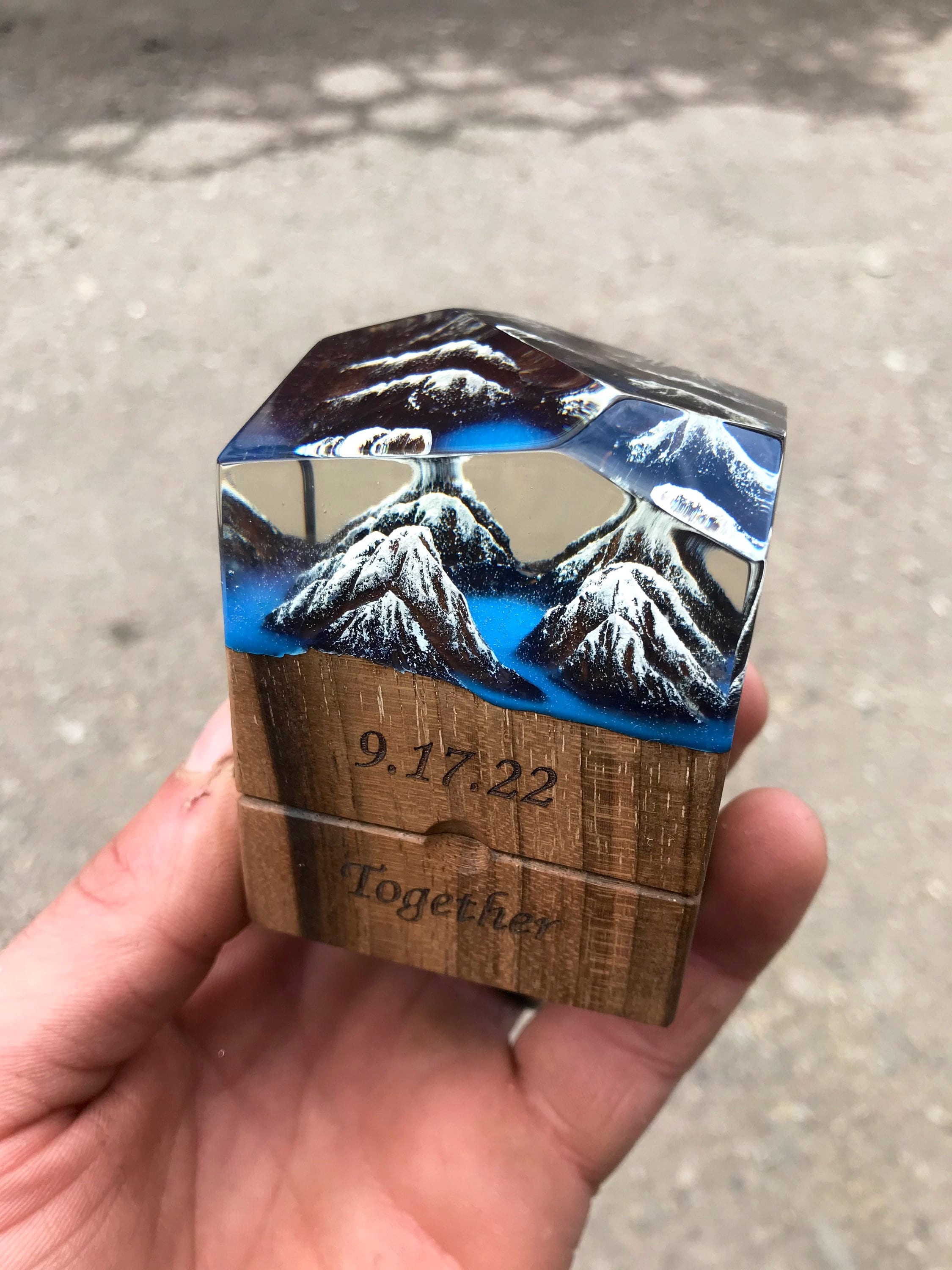 Resin and Wood Engagement Ring Box.ring Box Wedding Engagement - Etsy