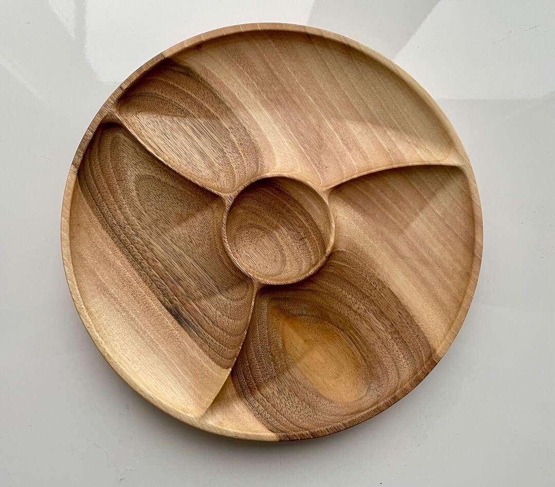 Walnut Wooden Snack Tray With Engraving, Engraved Custom Snack Plate ...