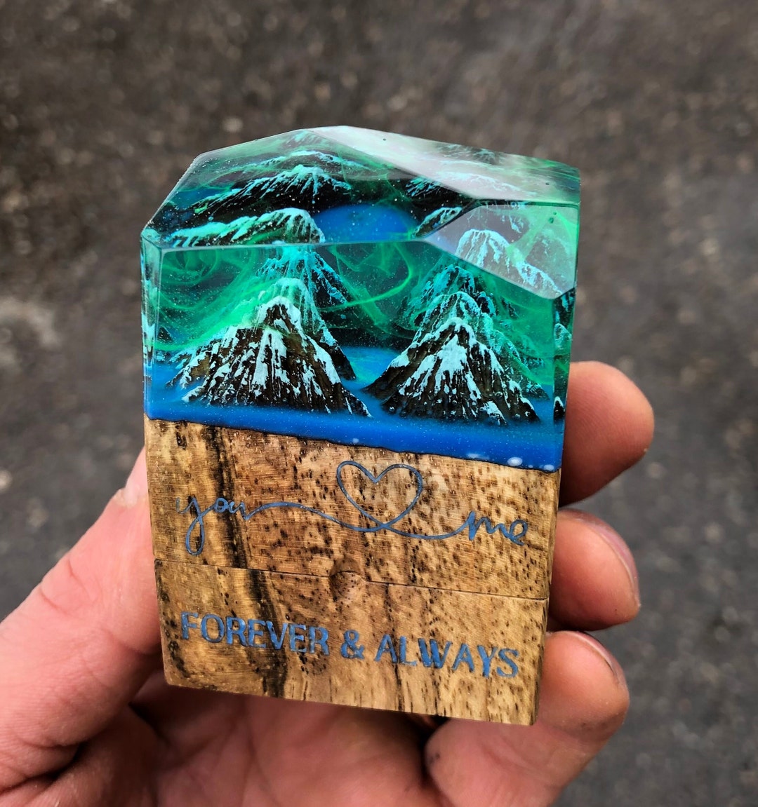 Ring Bearer Pillows. Wood Resin Ring Box. Wood Ring Box. Engagement ...