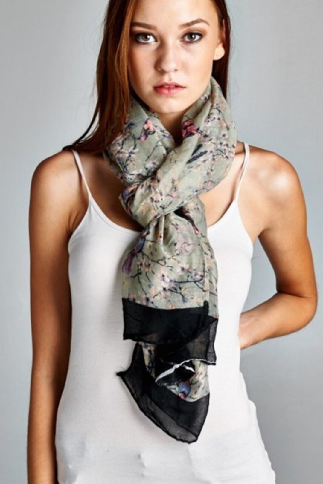 Bird Scarf, Colorful Robin Bird Print Scarves, Daughter Gift, Gift for ...