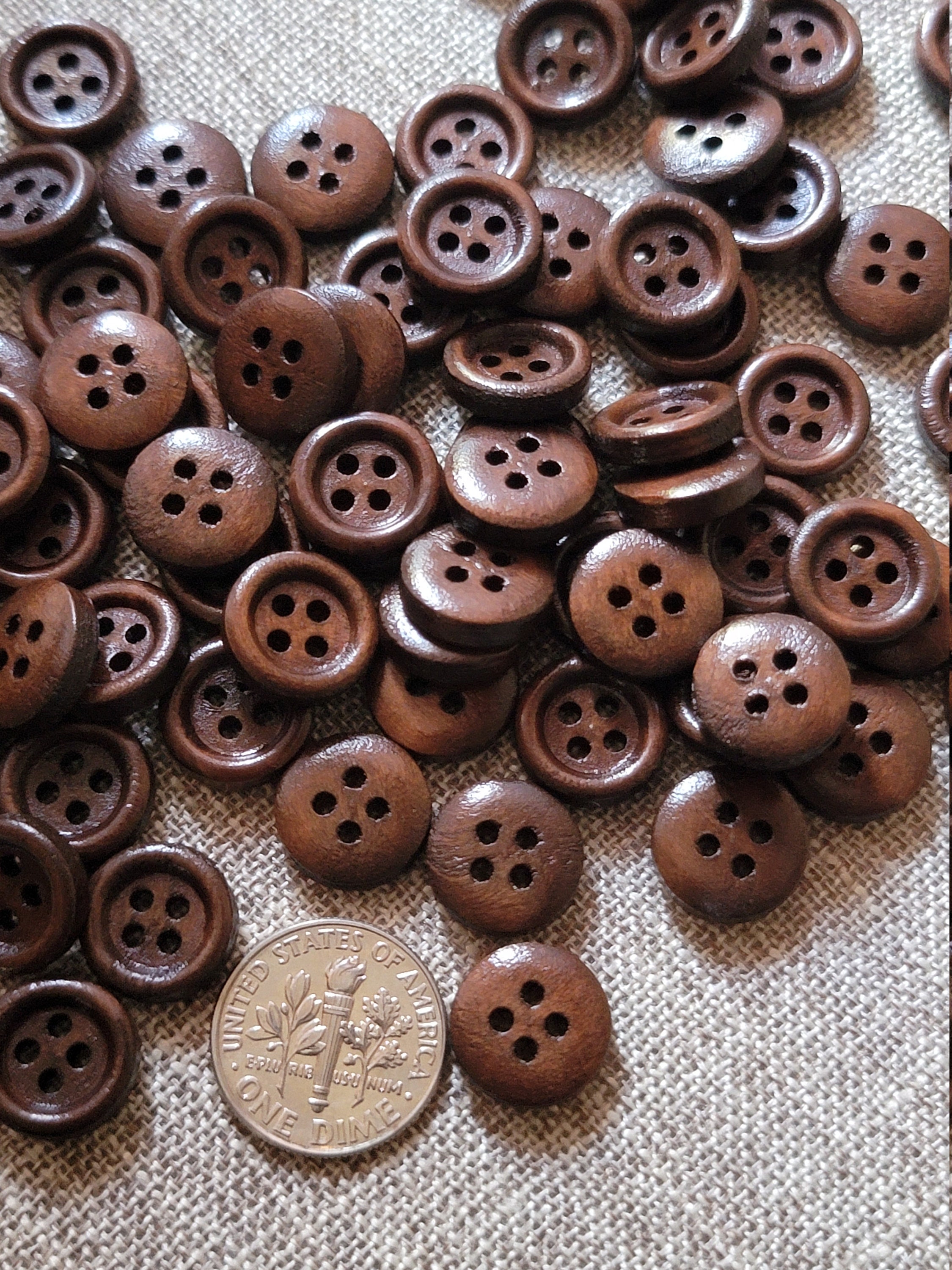 12mm Wooden Buttons Saddle Brown Buttons Espresso Brown - Etsy