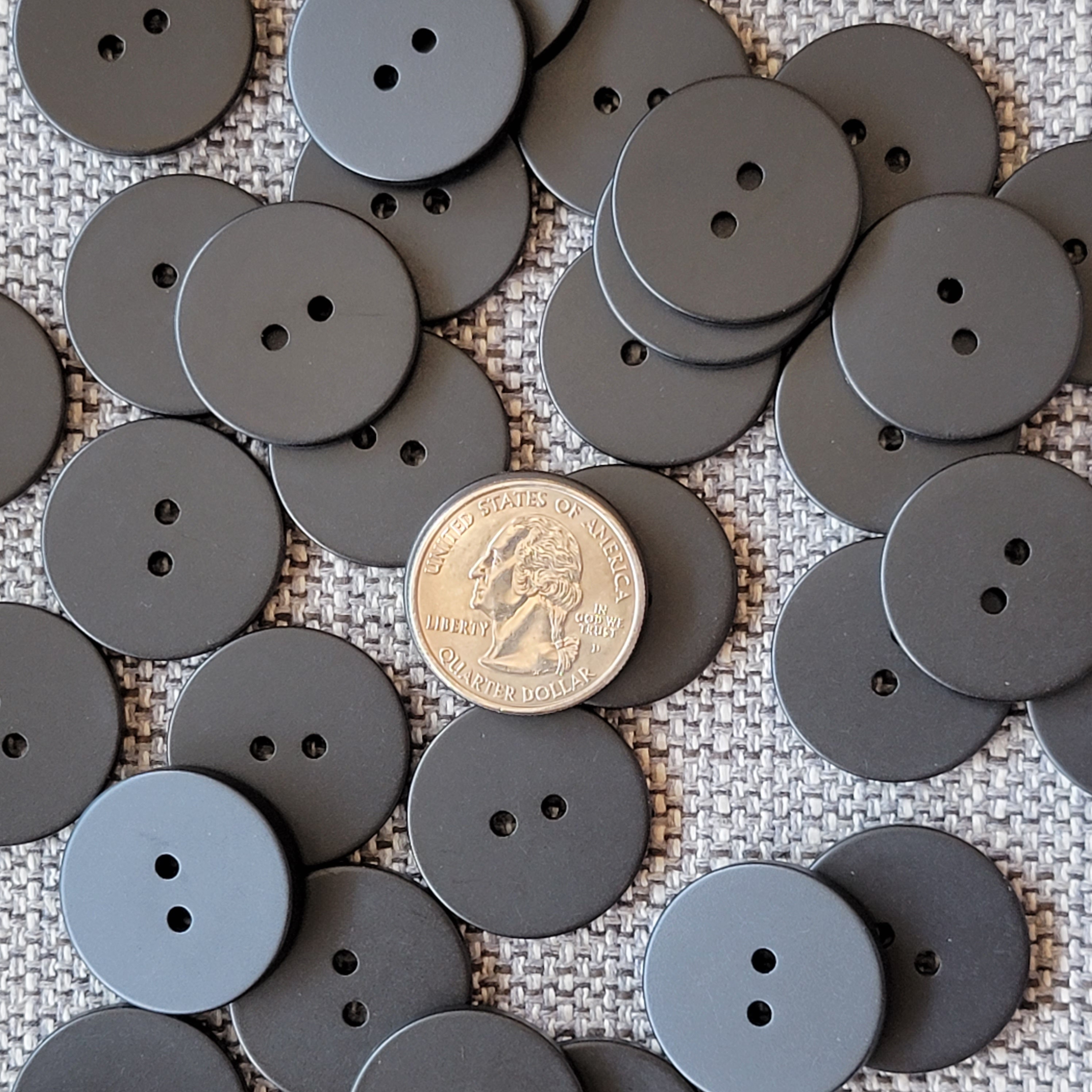 25mm Round Matte Black Buttons 1 Inch Black Buttons 2 Hole - Etsy