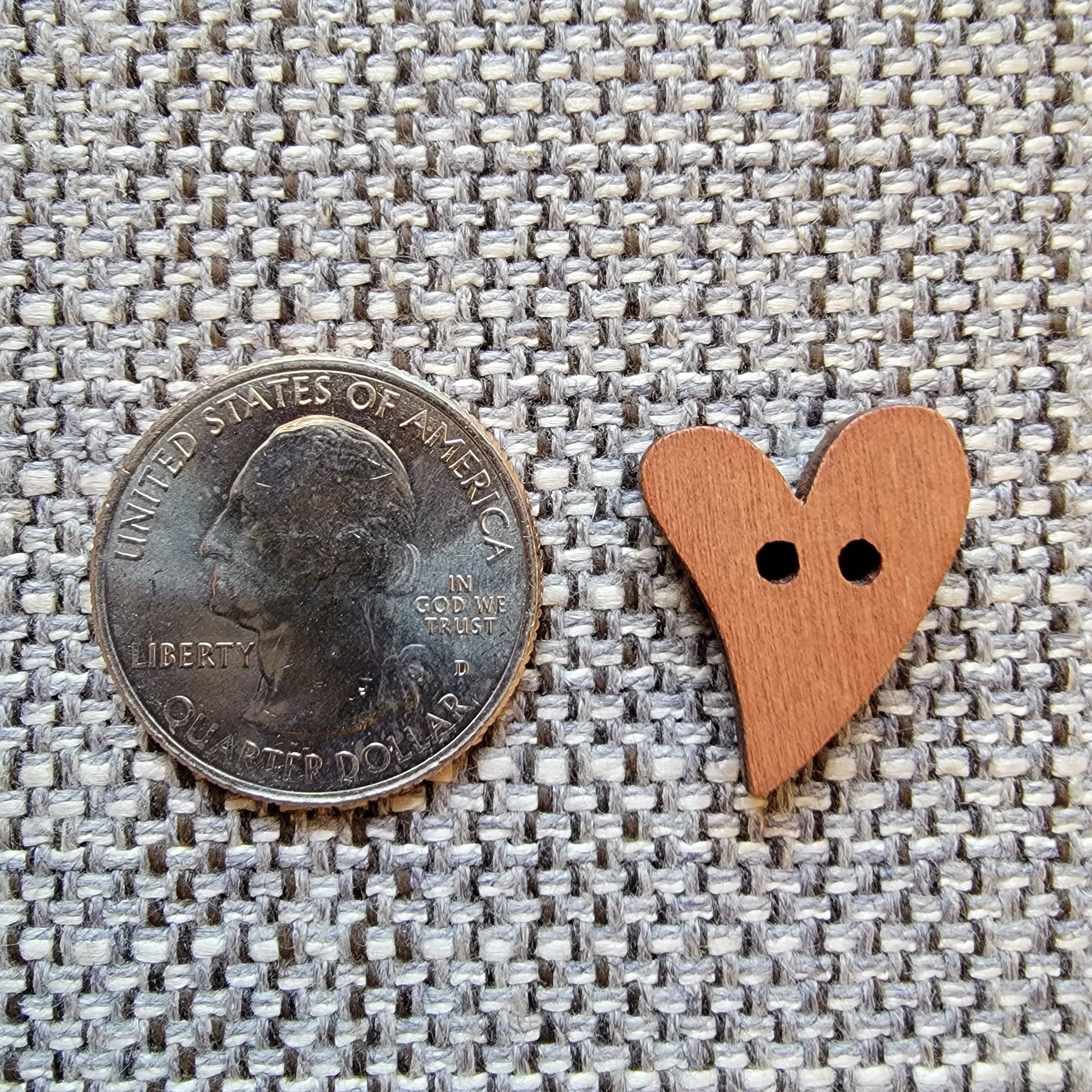 Heart Shaped Buttons, Brown 20mm X 16mm Buttons, Wooden Heart Buttons ...